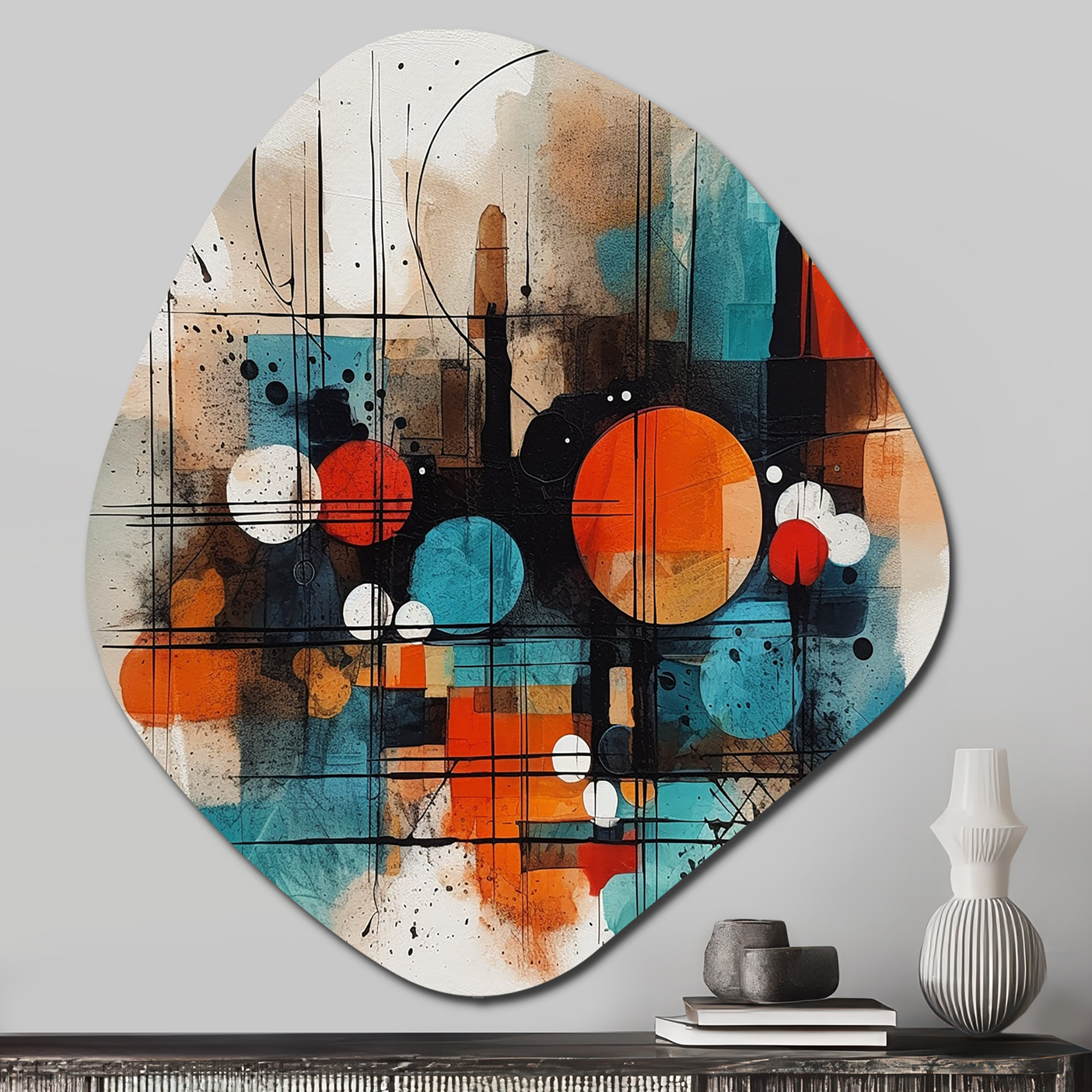 Design Art Orange Abstracted Geometric Explorations III - Abstract ...