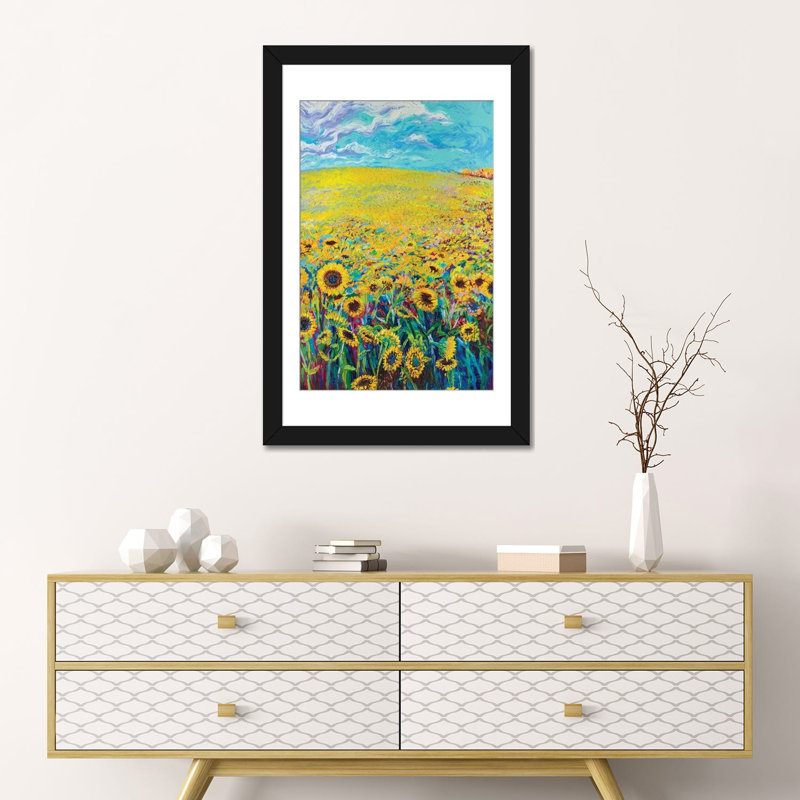 Red Barrel Studio® " Sunflower Triptych Panel I " by Iris Scott on ...