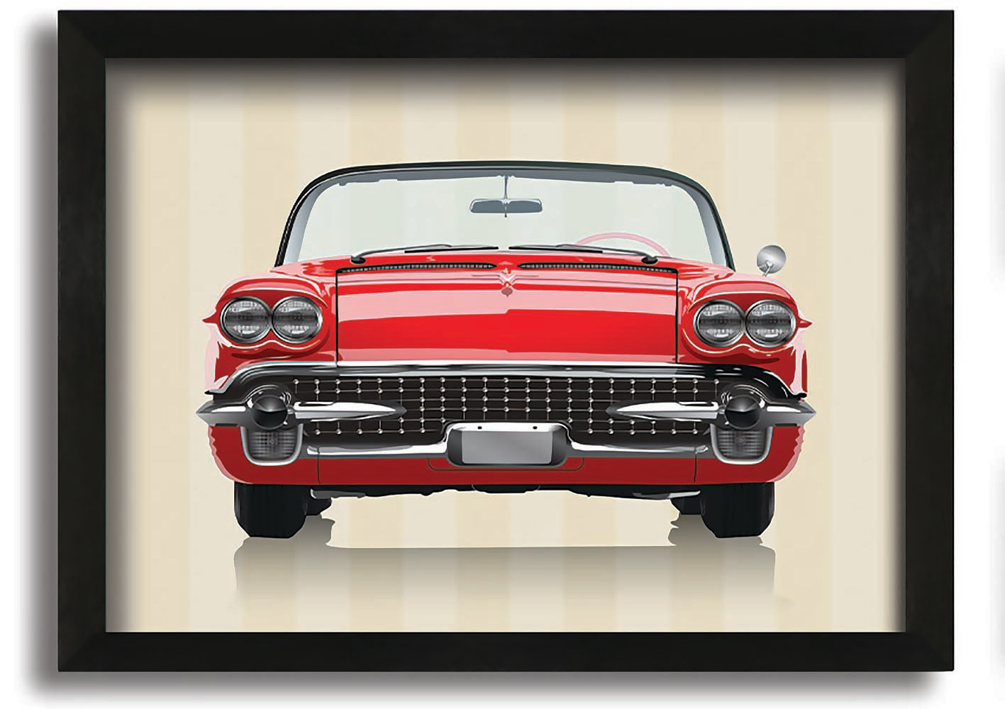 Latitude Run Classic American Car on Stripes - Picture Frame Graphic ...