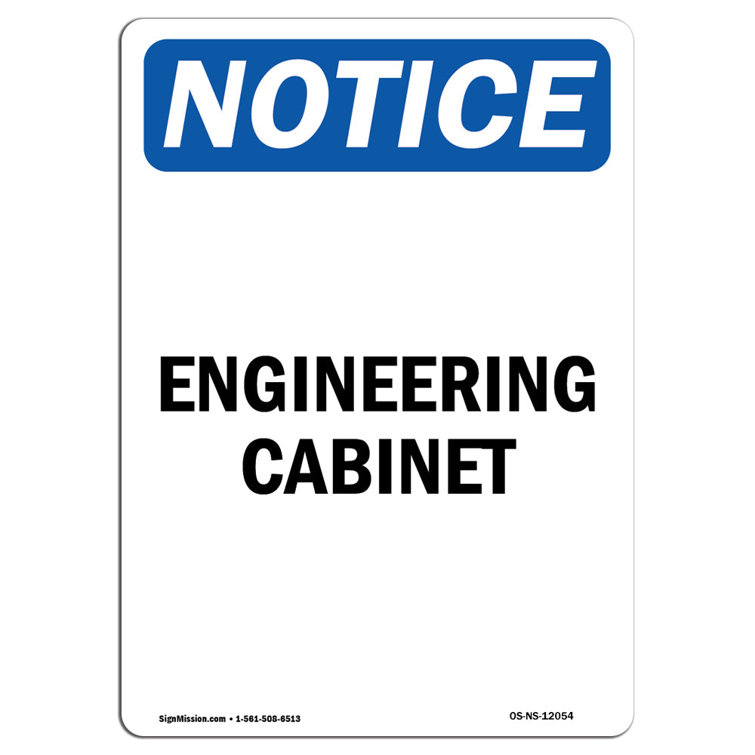 SignMission Notice - Engineering Cabinet Sign | Wayfair