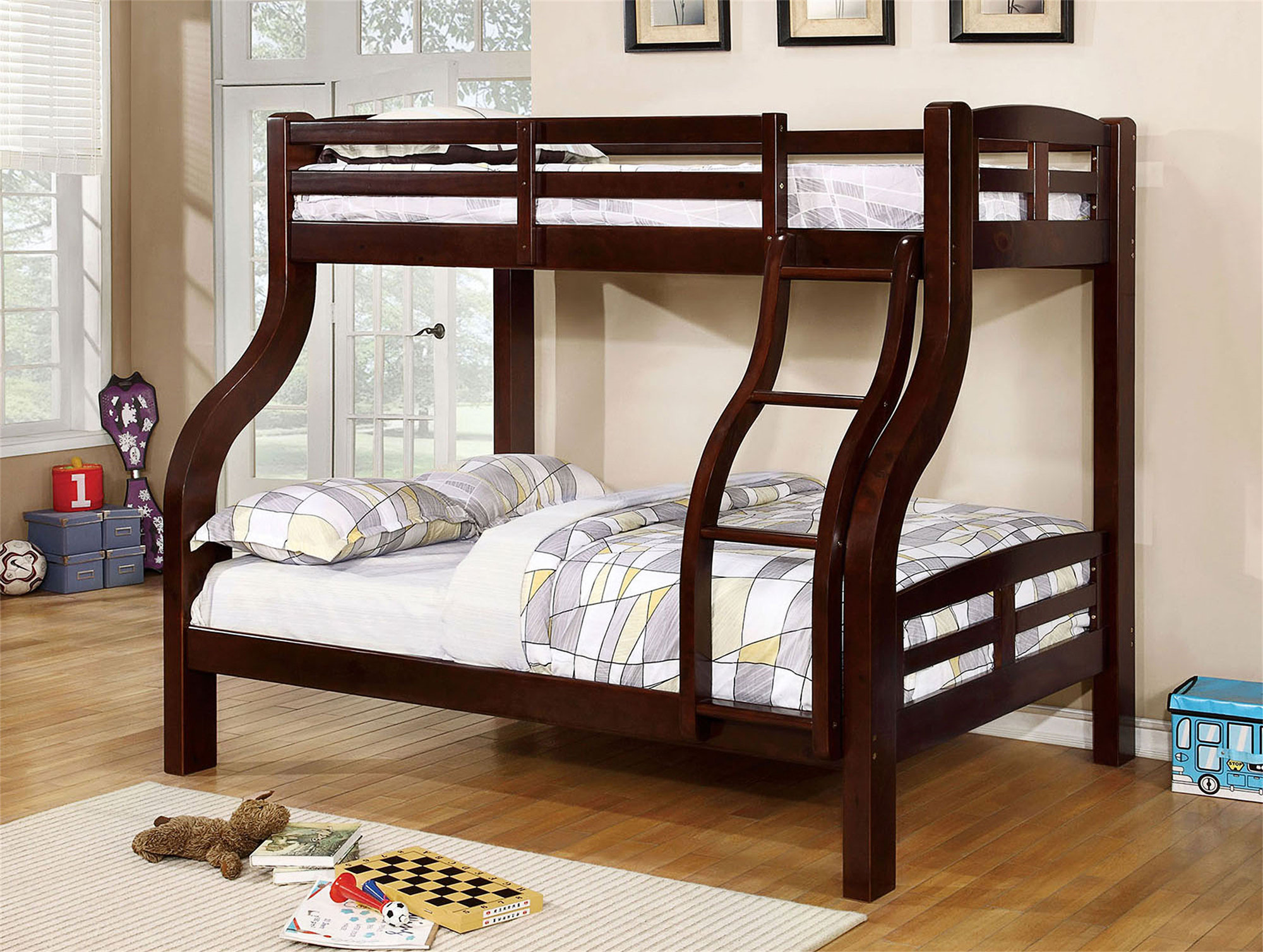 Latitude Run® Twin Over Full Transitional Style Espresso Finish ...