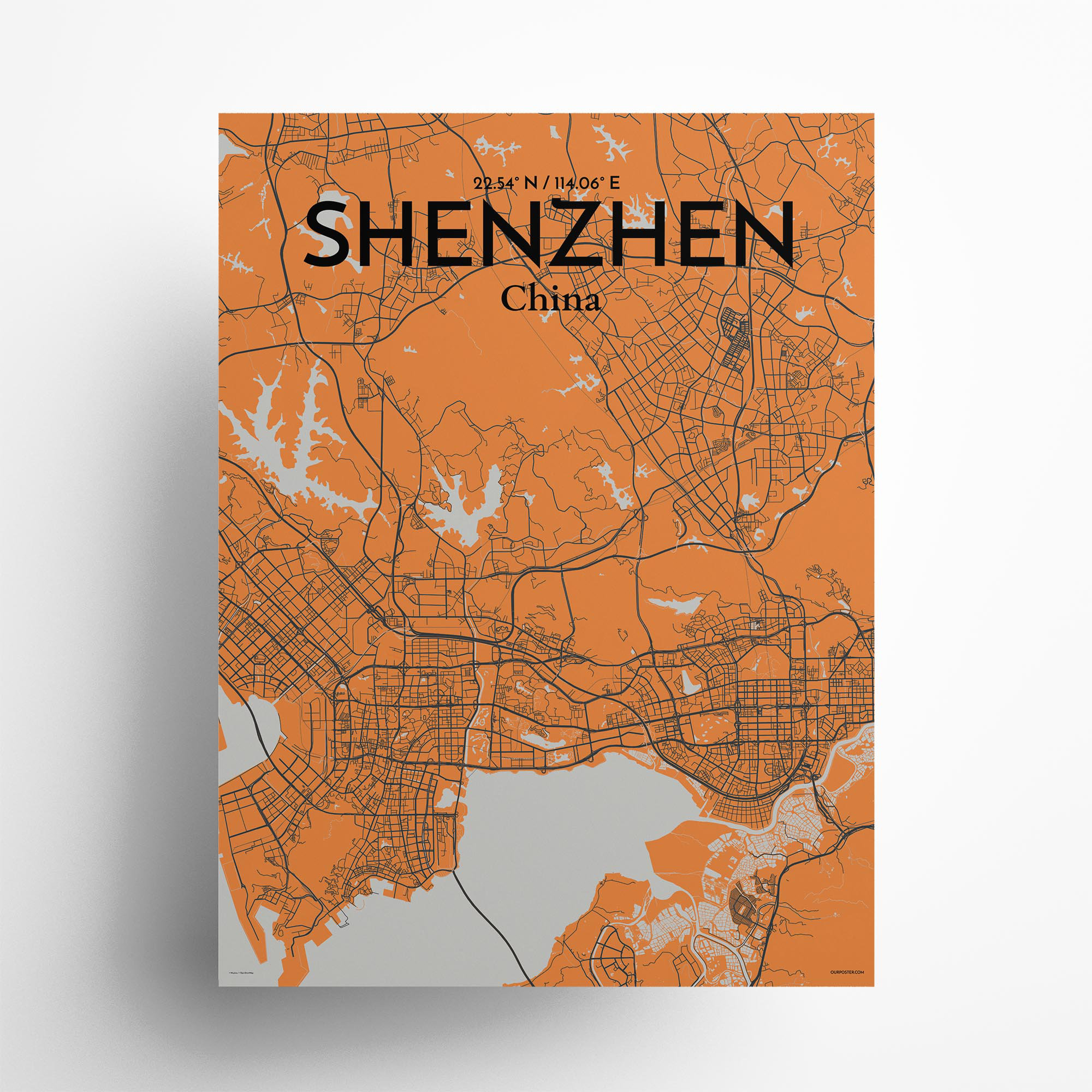 17 Stories China City Map Posters " Shenzhen China|中國 City Map ...