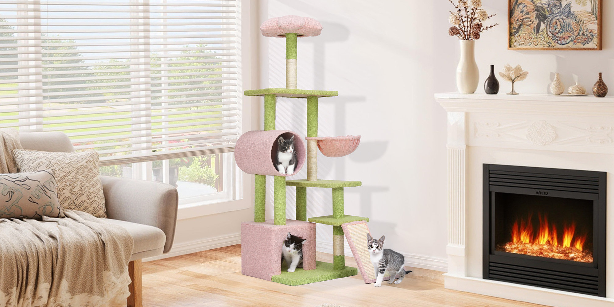 Archie & Oscar™ Flower-Style Cat Tree Tower with Detachable Perch - Wayfair Canada