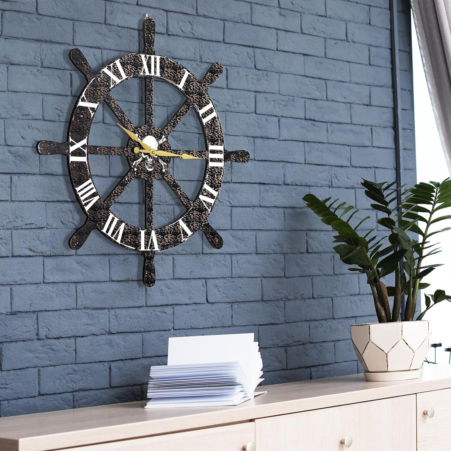 Breakwater Bay Wall Clock Battery Operated Large Modern Wooden ...