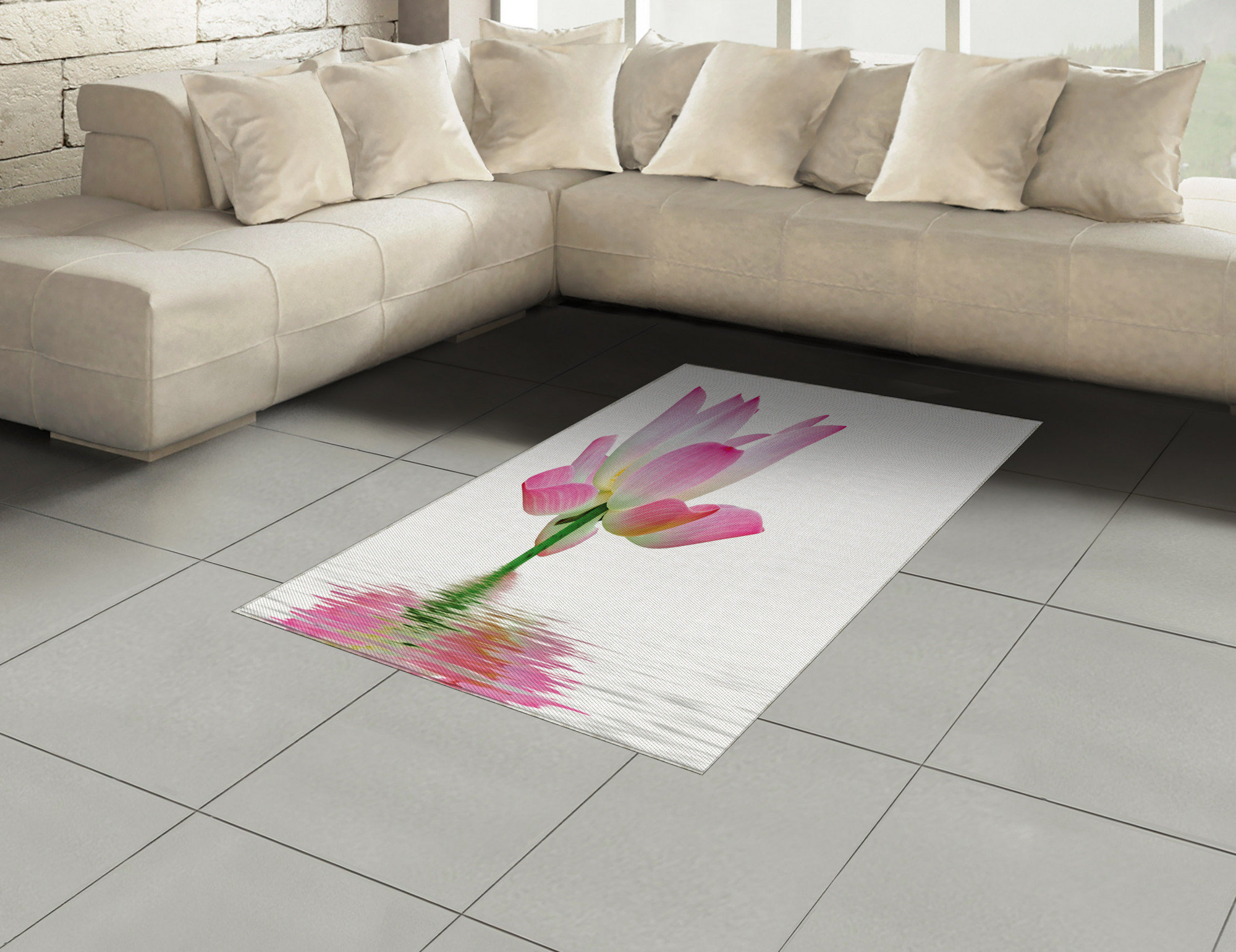 East Urban Home Pink and White High Density Long Fiber Poly Threads ...