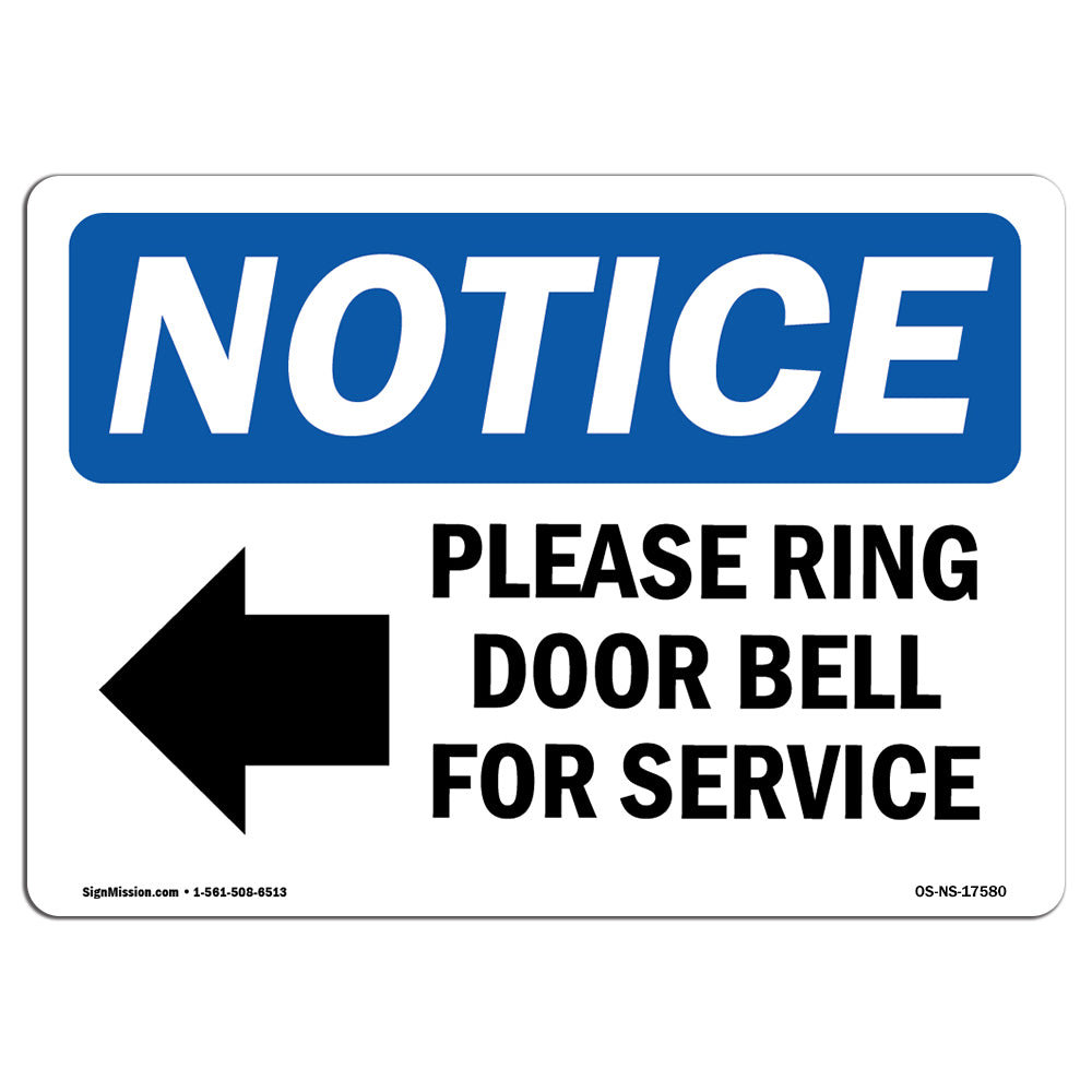 SignMission Please Ring Door Bell for Service Sign with Symbol | Wayfair