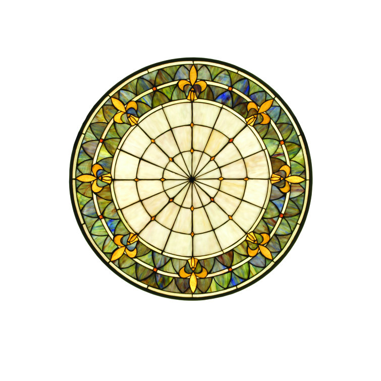 Meyda Lighting Victorian Fleur-De-Lis Medallion Stained Glass Window ...