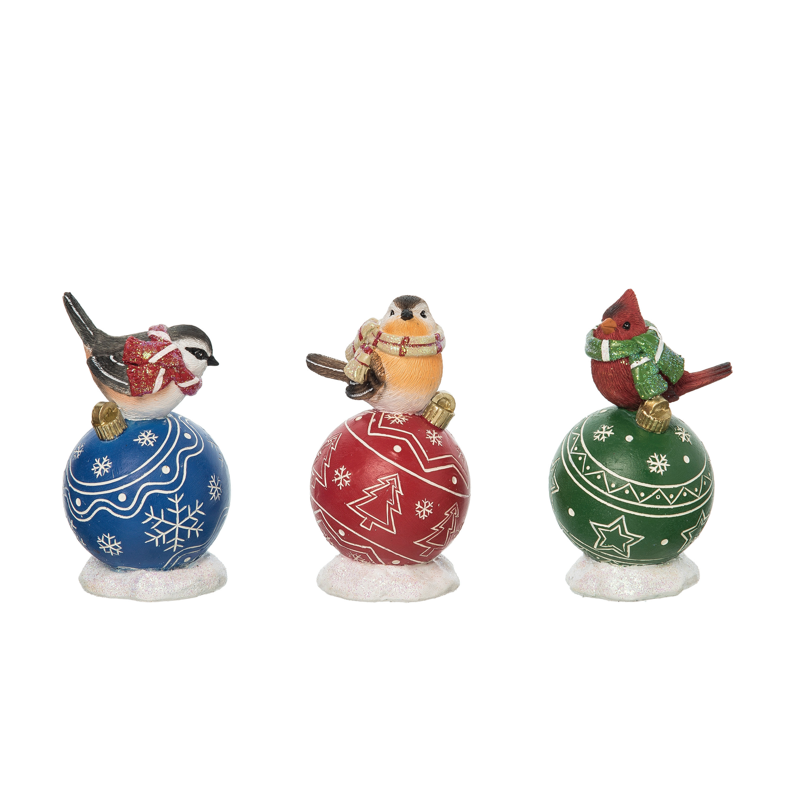 Ophelia & Co. Resin Fair Isle Ornament Bird Figurines Set of 3 Home ...