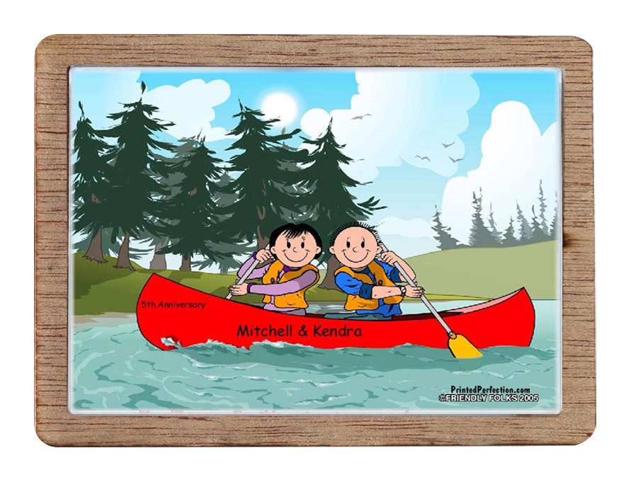 Printed Perfection Personalized Canoe Couple Wooden Magnet - Great Gift ...