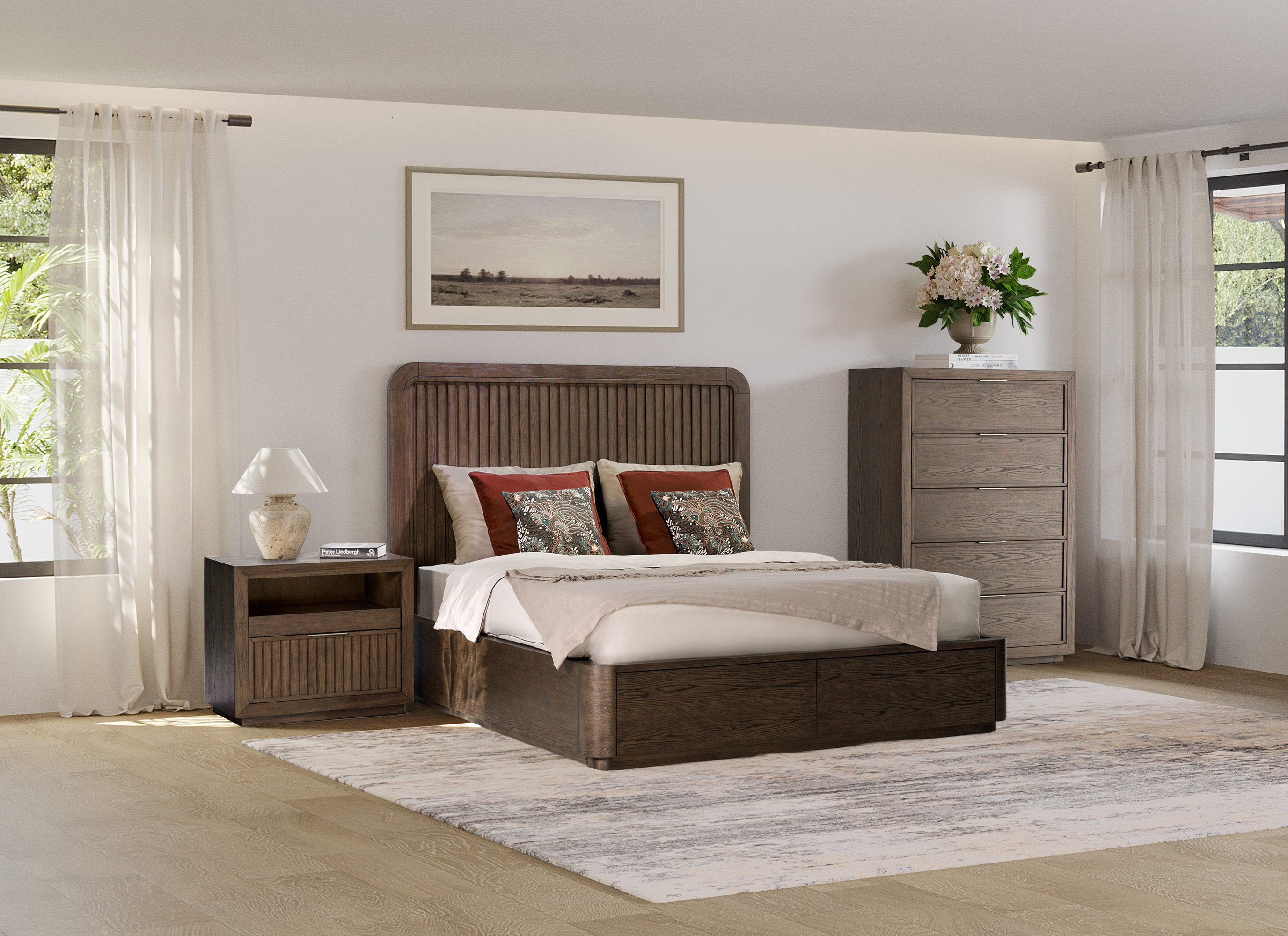 Flexsteel Athens Panel Storage Bed 3PC Set - Wayfair Canada