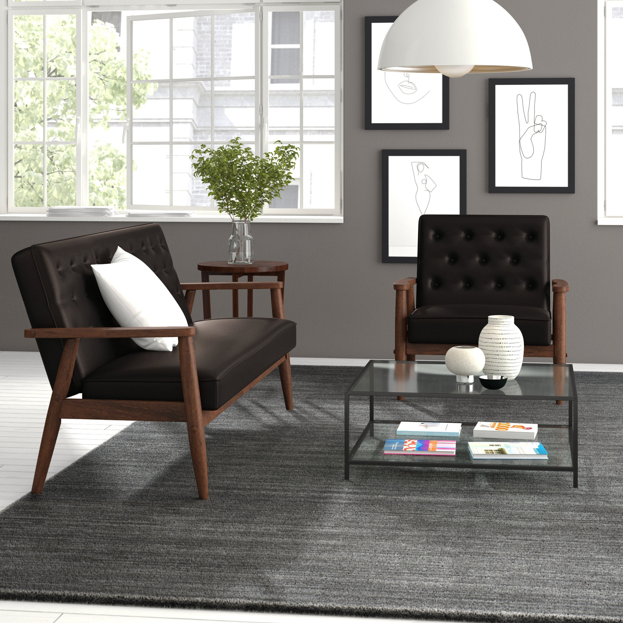 George Oliver Dehn Contemporary 3 Piece Living Room Set - Wayfair Canada