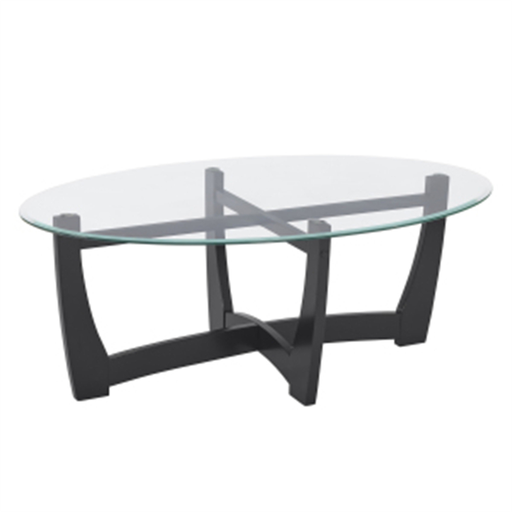 Latitude Run® 48 Inch Oval Glass Coffee Table (Only Including Table ...