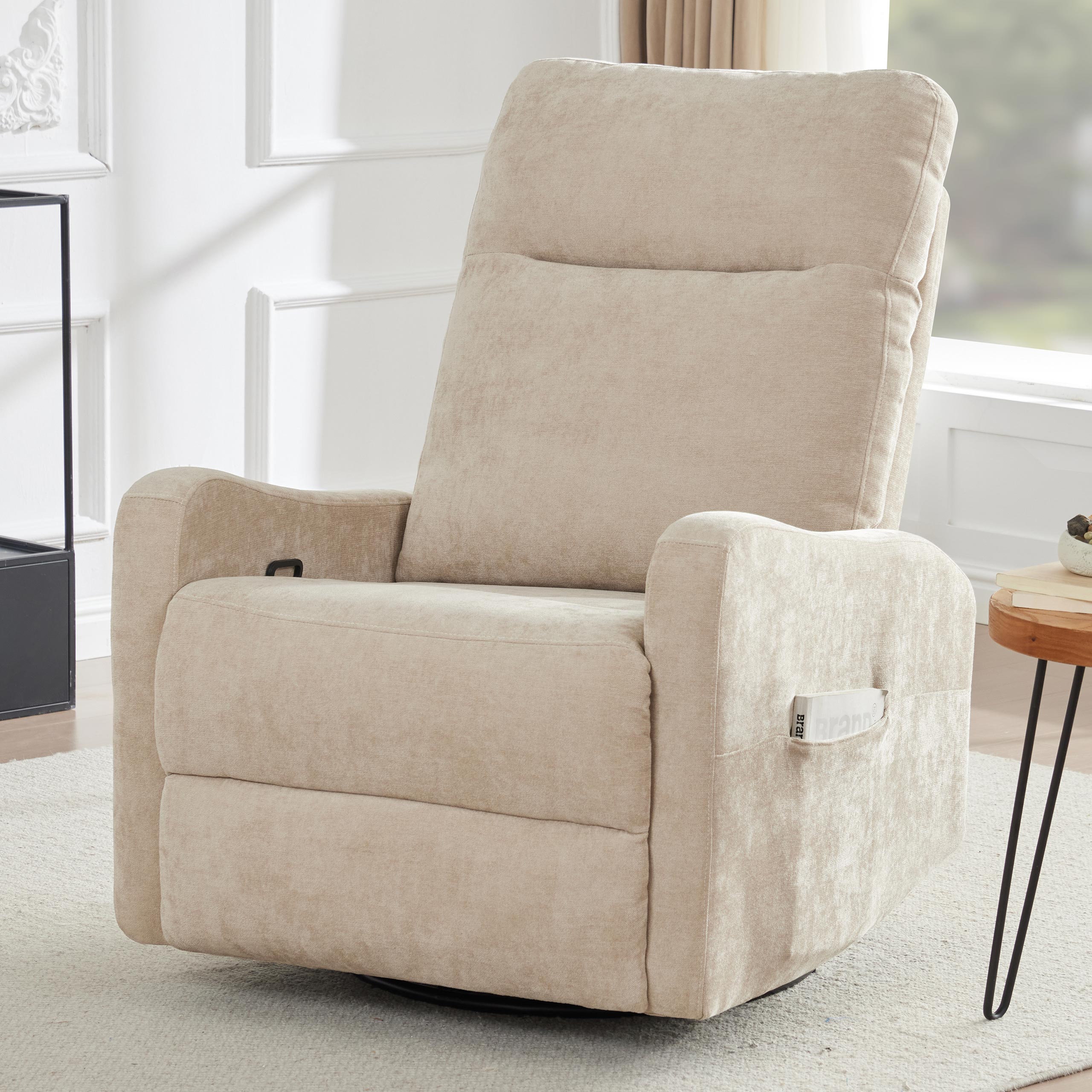 Ebern Designs 29.5'' Faux Leather Swivel Rocker Manual Recliner ...