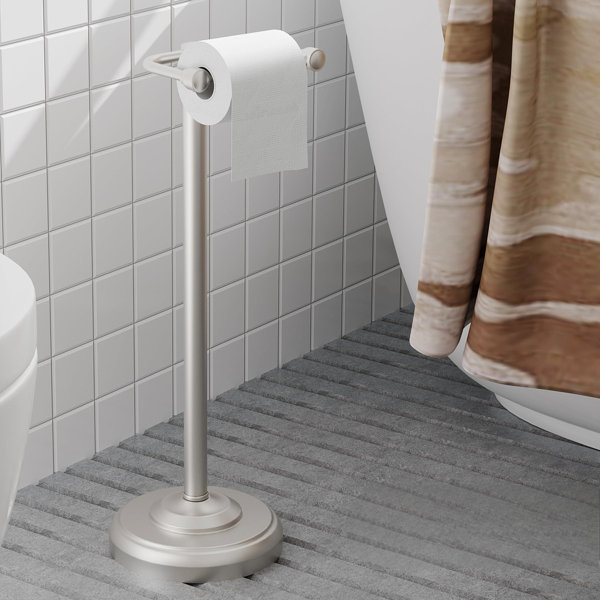YIXIAOSHANGMAO Brushed Nickel Freestanding Toilet Paper Holder, Column ...