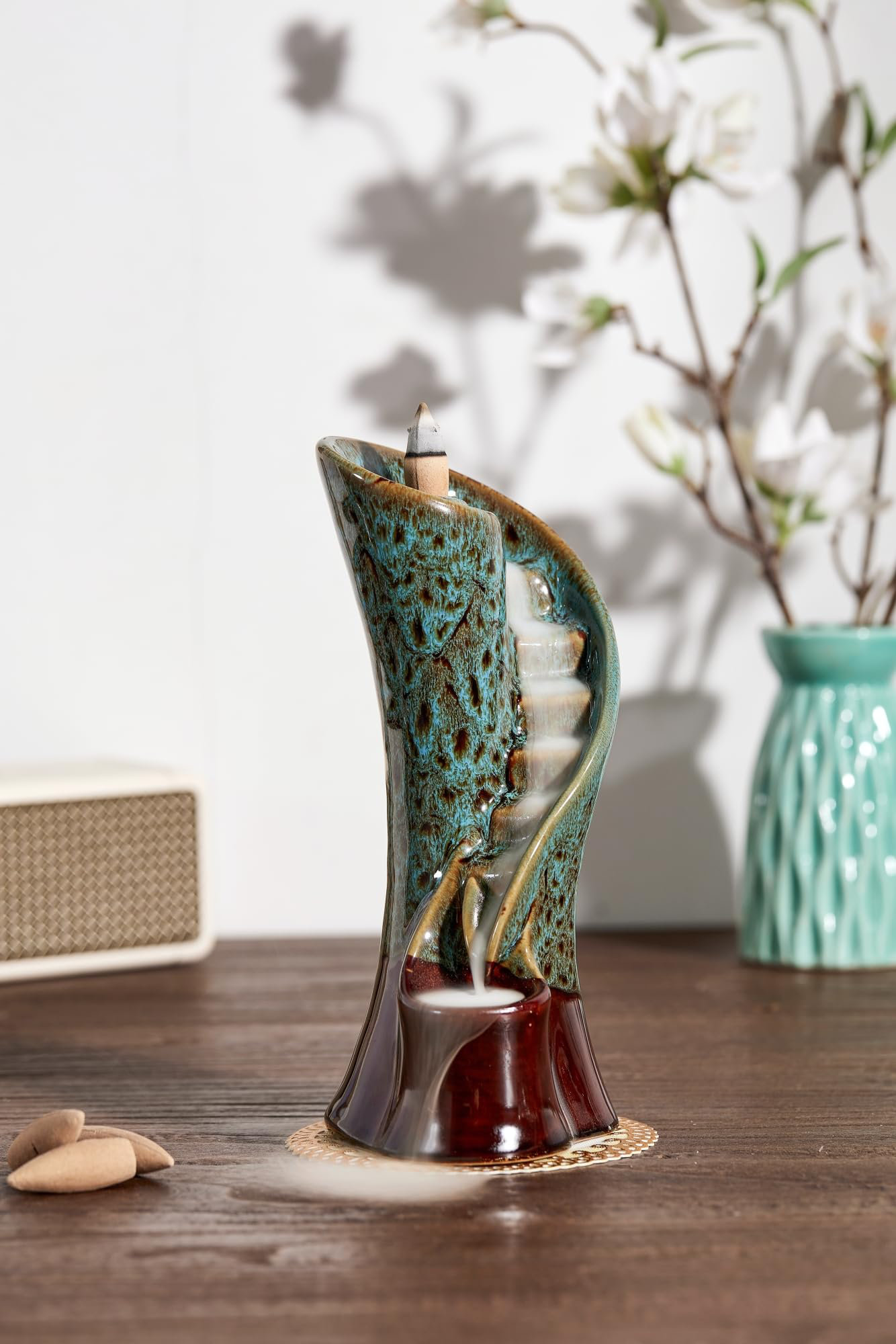 Latitude Run® Unique Cloud Stairs Ceramic Waterfall Incense Holder ...