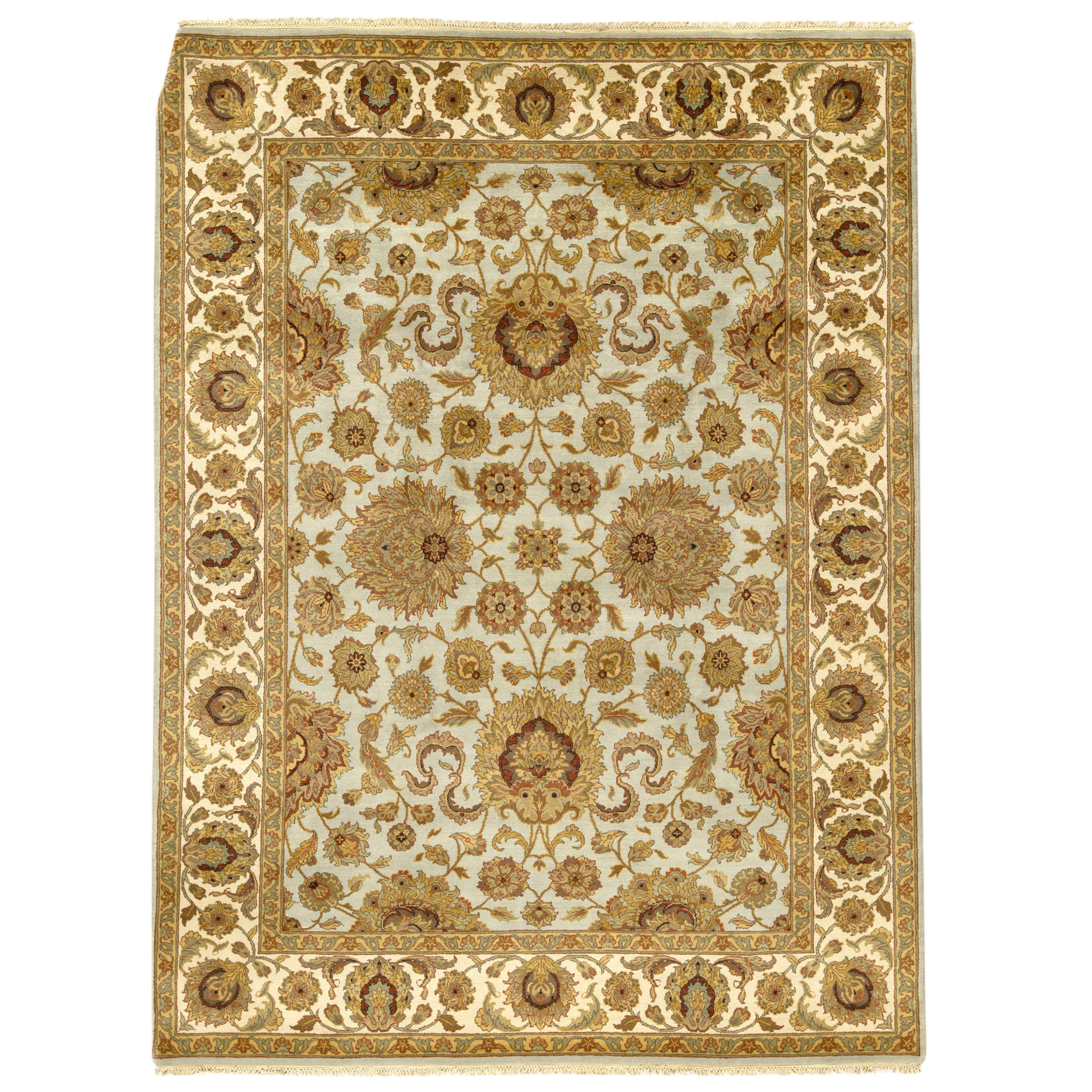 Bokara Rug Co., Inc. High-Quality Hand-Knotted Light Blue And Ivory ...