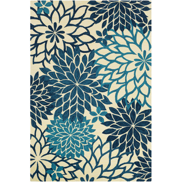 Wildon Home® Sergius Hand Hooked Floral Indoor/Outdoor Rug | Wayfair