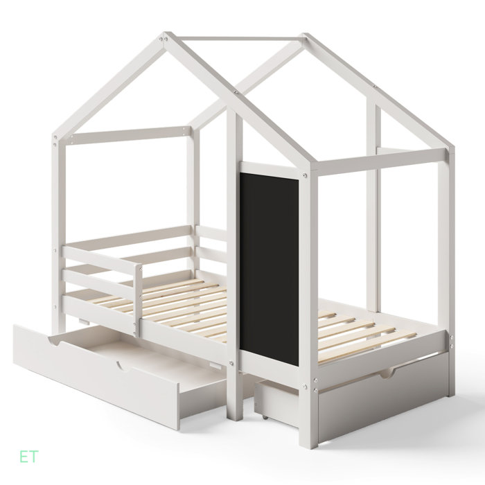 House Bed With Blackboard And Drawers, Two Assembly Options | Joss & Main