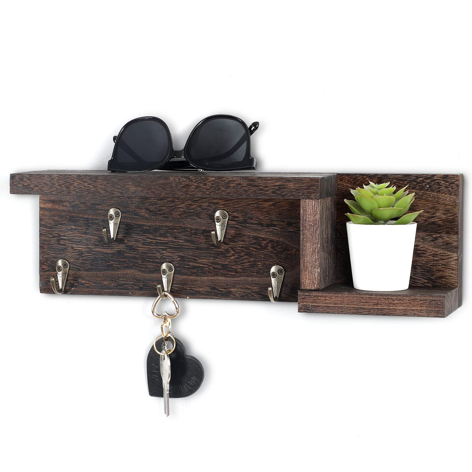 Ebern Designs Decorative Key Holder For Wall With Shelf, Entryway Shelf ...