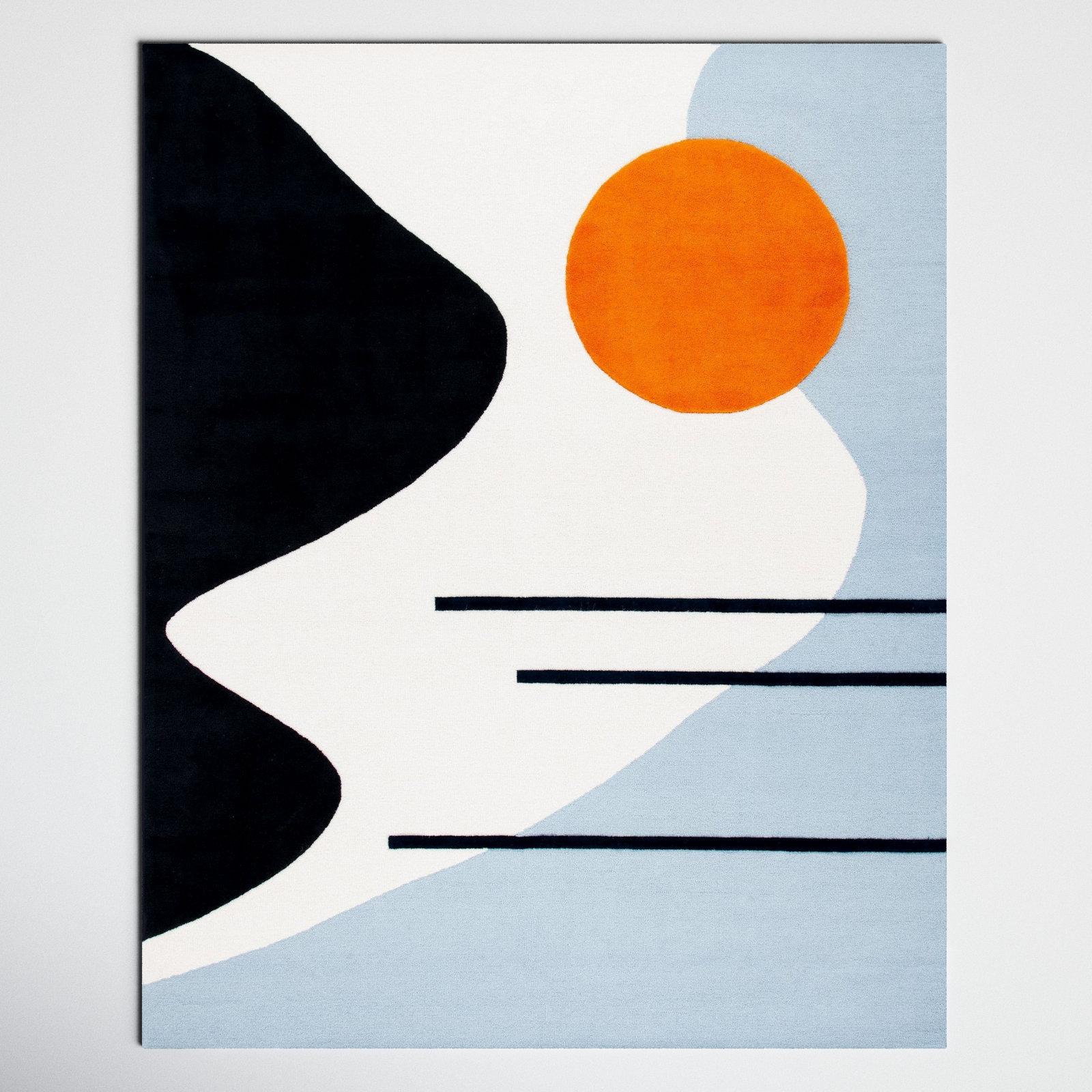 AllModern Felipe Handmade Wool Ivory/Blue Rug & Reviews | AllModern