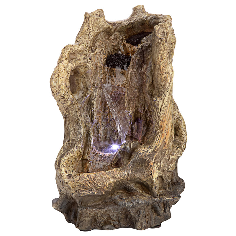 Millwood Pines Pendulum Point Cascading Garden Fountain with LED Lights ...