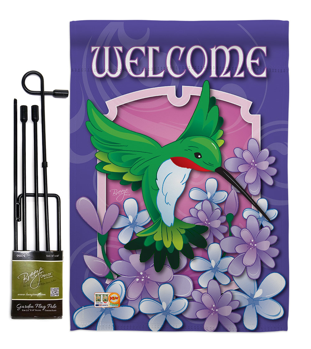 Breeze Decor Welcome Hummingbird Garden Friends Birds Impressions ...