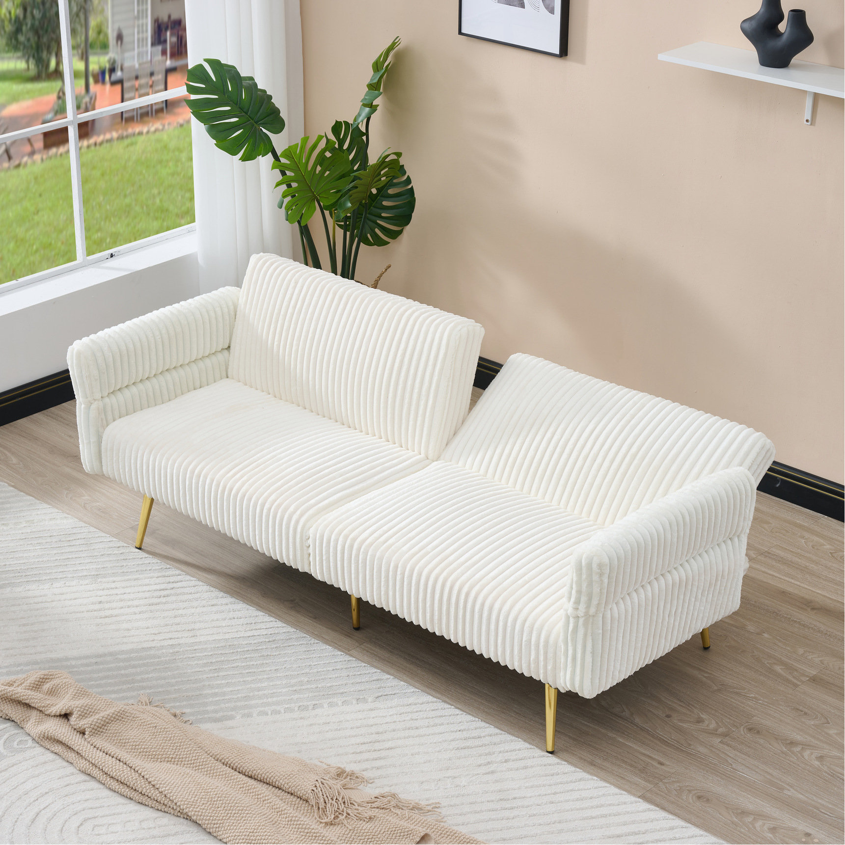 Ebern Designs Corduroy Folding Bed, Double With For Living Room & Small ...