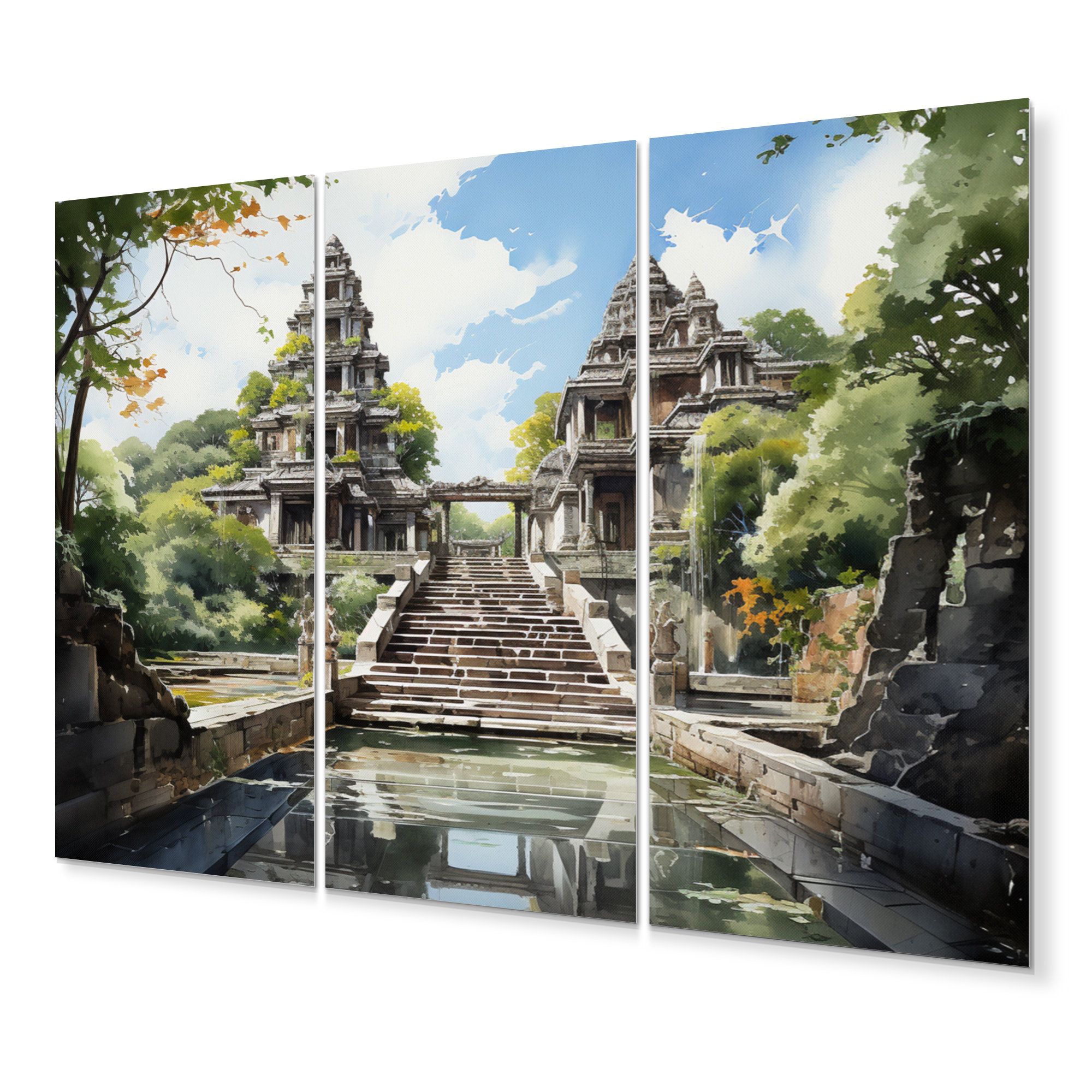 Design Art Grey Brown Buddhist Art Temple Gate - Spiritual Metal Wall ...