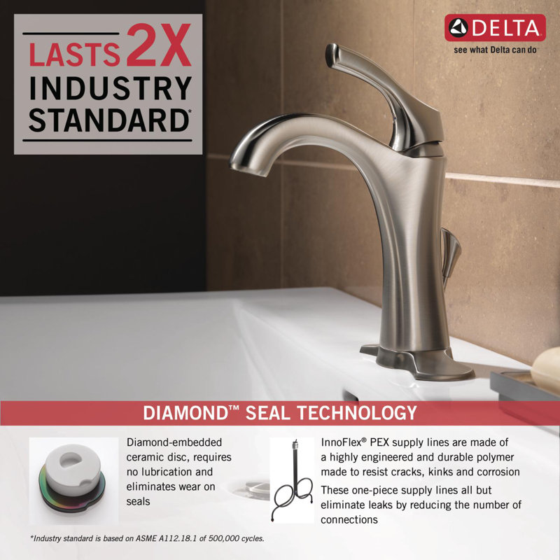 Delta Addison Single hole Bathroom Faucet with Drain Assembly and ...