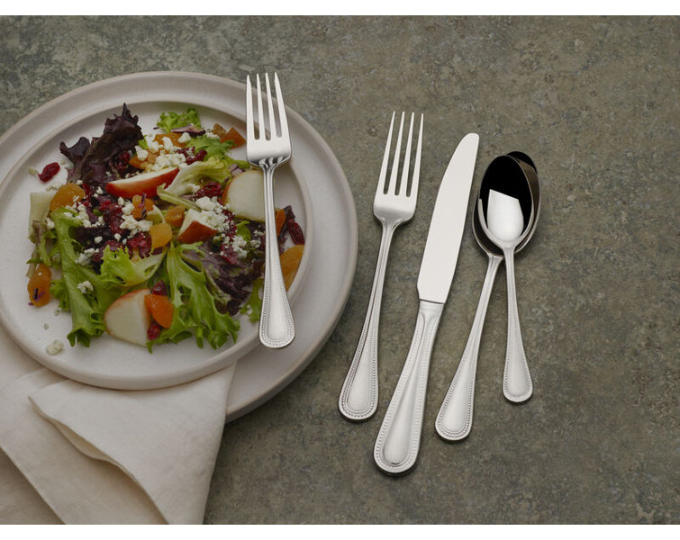 Wallace Continental Bead Stainless-Steel 65-Piece Boxed Flatware Set ...