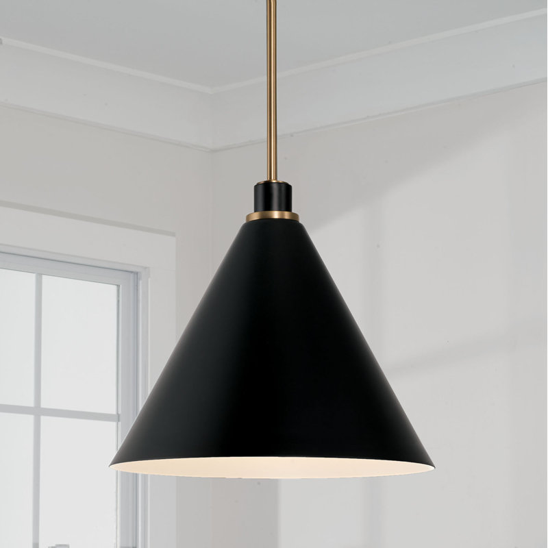 Capital Lighting 1 - Light Aged Brass And Black Pendant | Wayfair
