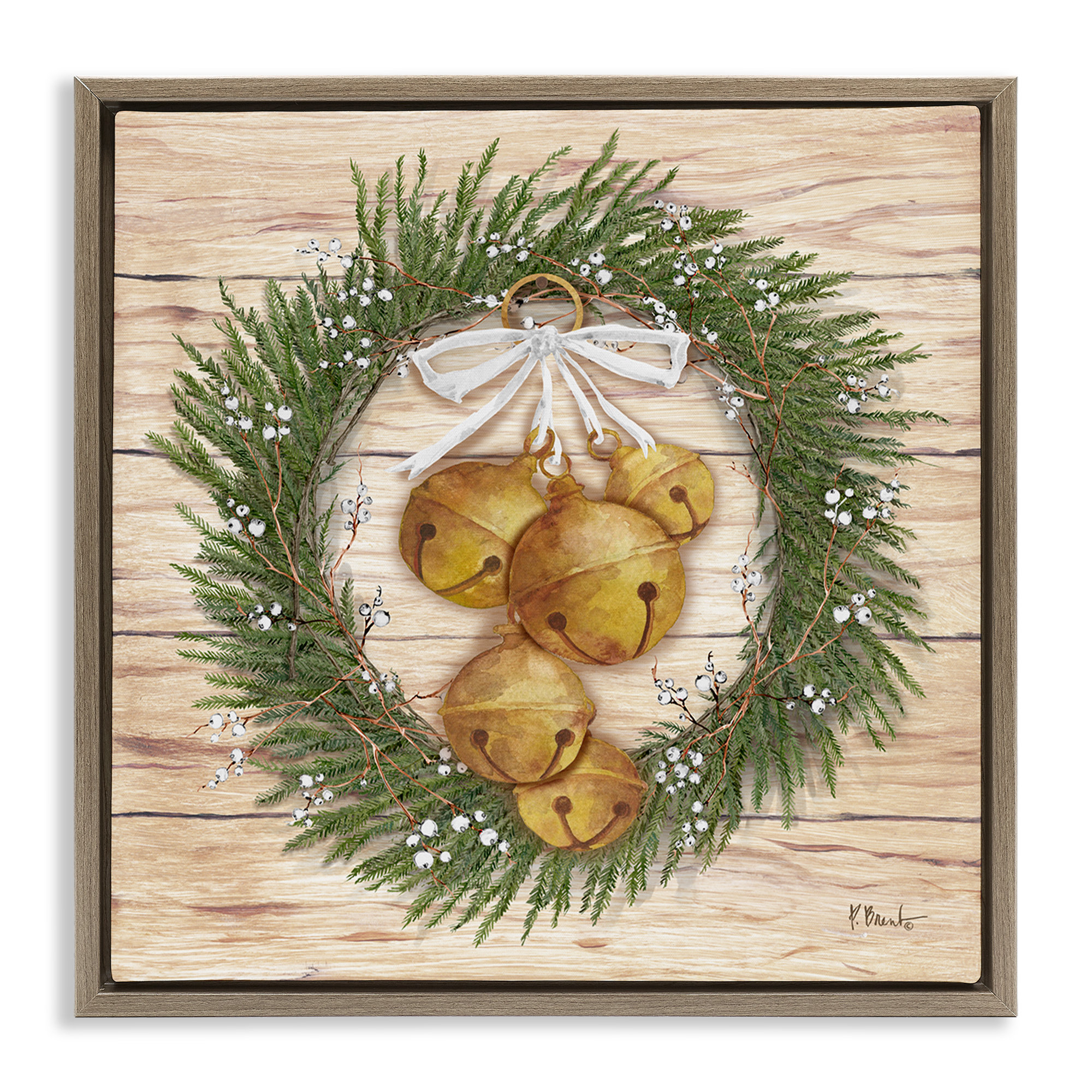 Alcott Hill® Winter Bells Wreath Canvas Wall Art by Paul Brent | Wayfair