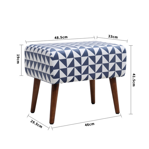 George Oliver Ovitt 48.5cm Wide Rectangle Geometric Footstool Ottoman ...