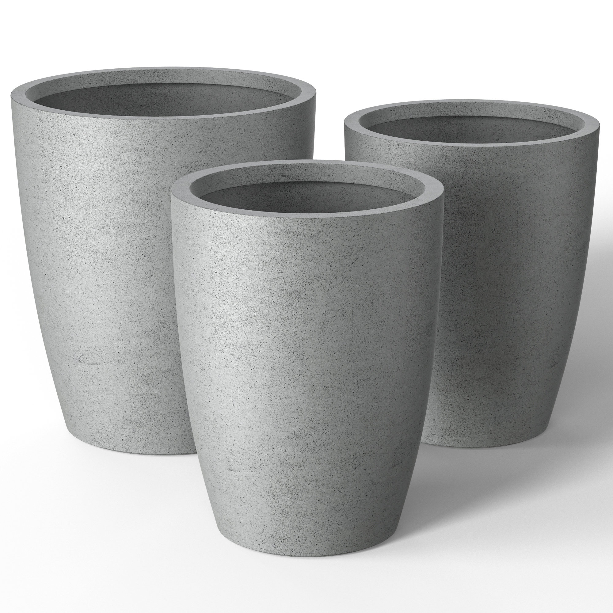 Latitude Run® Askas 3-Piece Cement Pot Planter Set | Wayfair