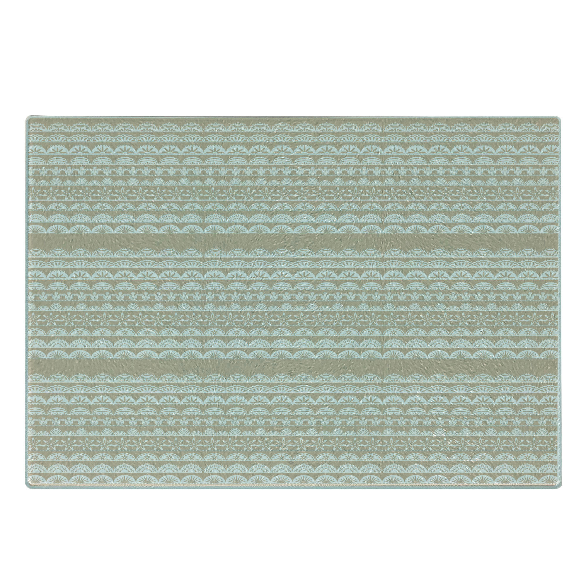 Ambesonne Tan and White Tempered Glass Cutting Board Antique Borders ...