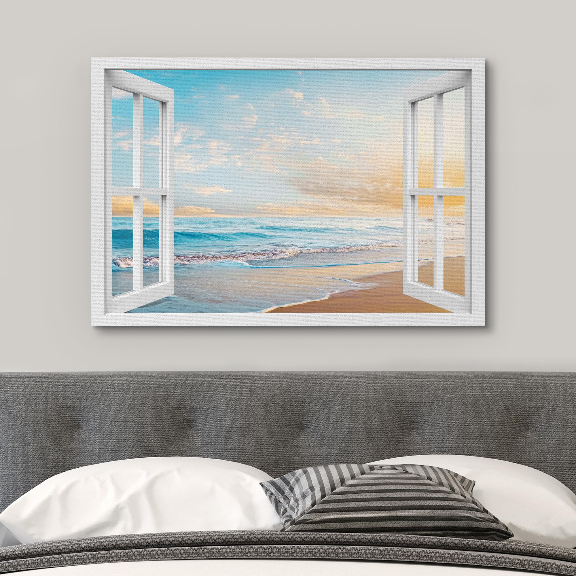 IDEA4WALL Window Scenery " Coastal Serenity Ocean View Pictures Animals ...