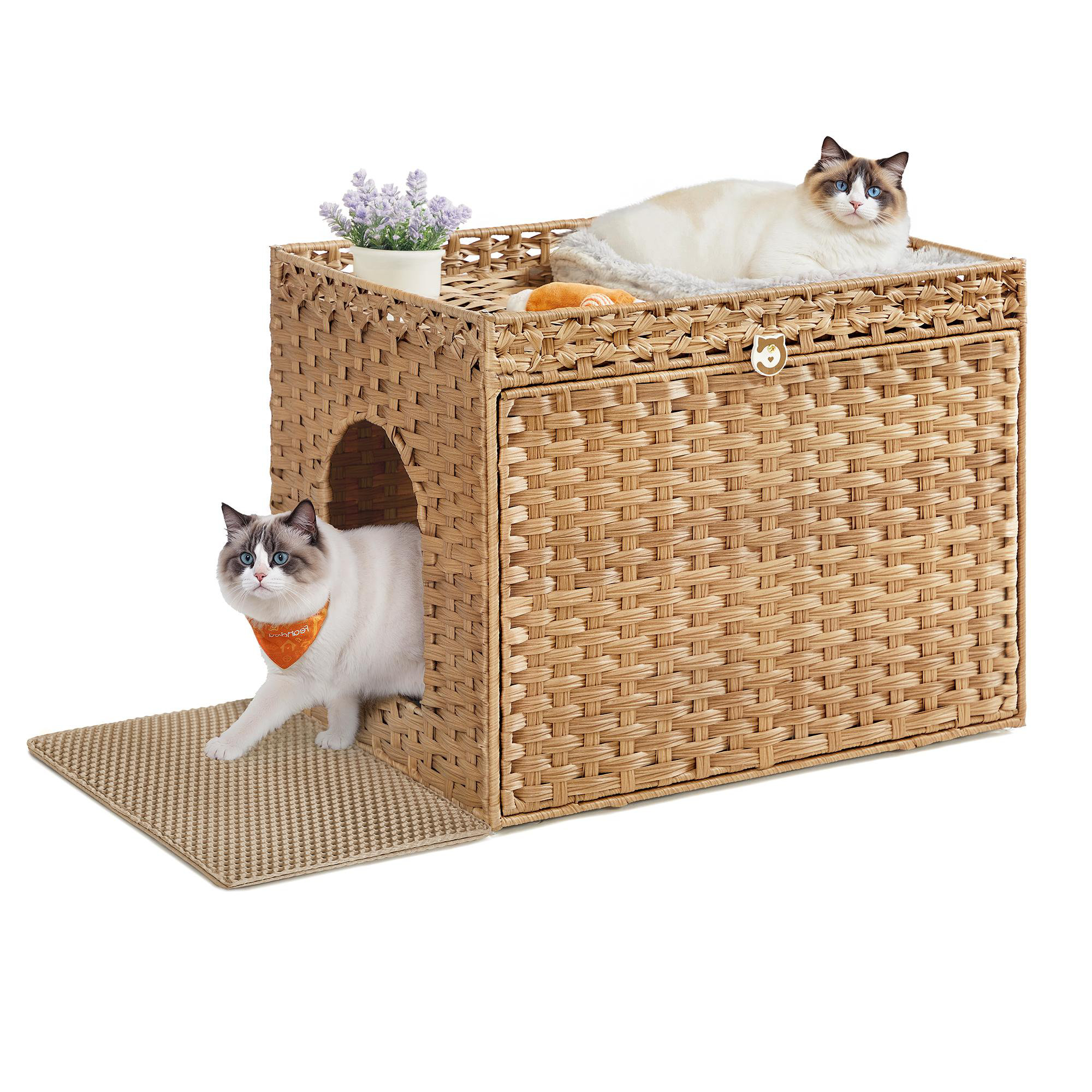 Tucker Murphy Pet™ Boho Handwoven Rattan Hidden Litter Box Furniture ...