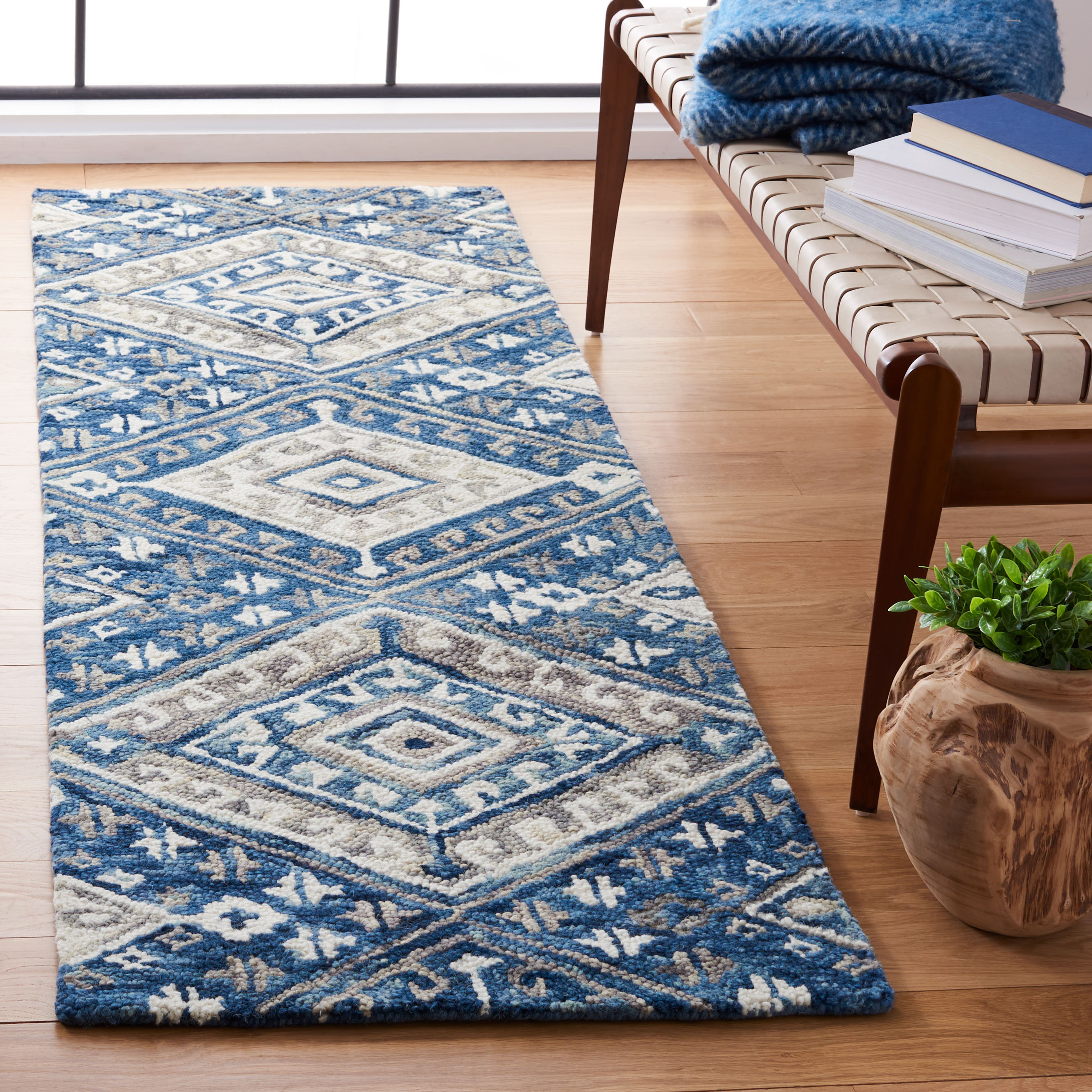 Bungalow Rose Vahakn Hand Tufted Wool Geometric Rug | Wayfair