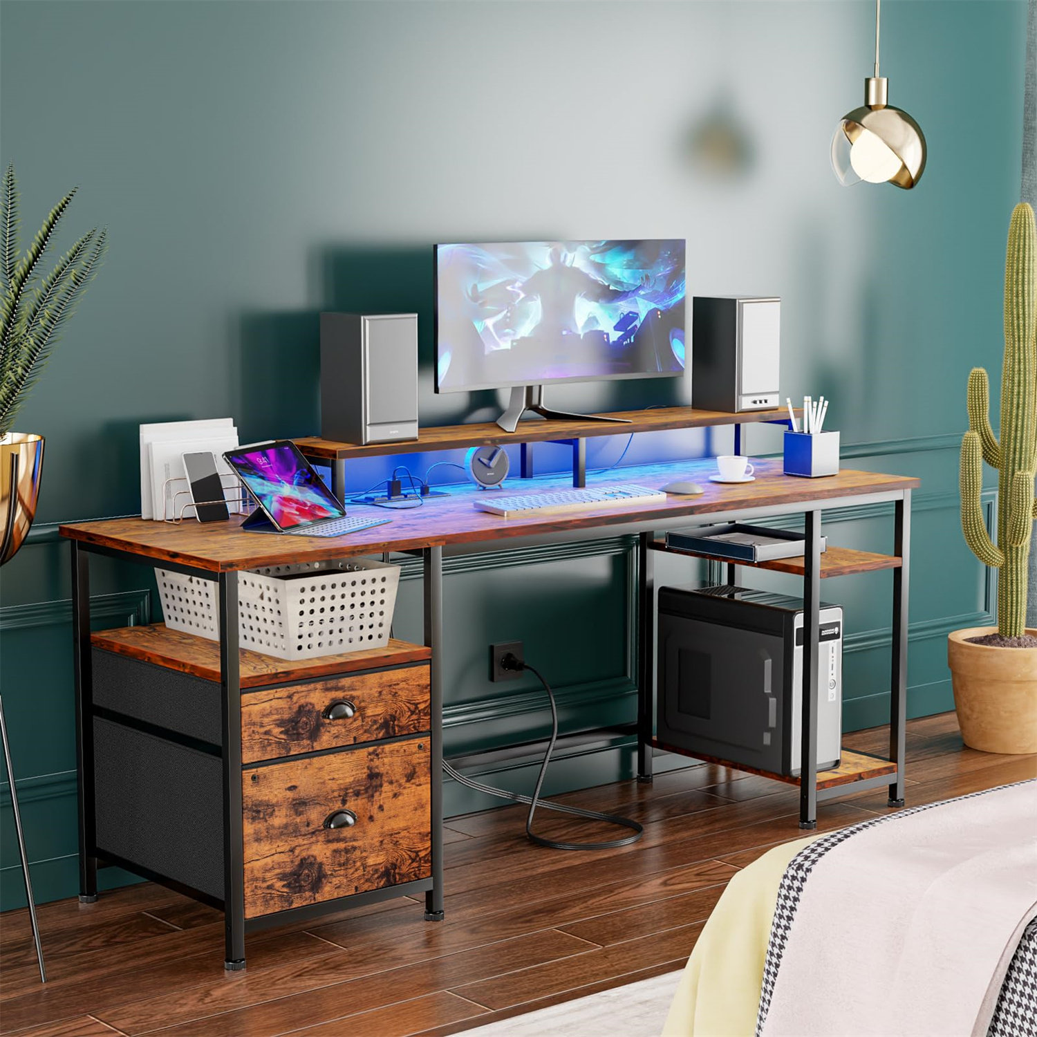 17 Stories Chaunda 61.3'' W Rectangle Computer Desk | Wayfair