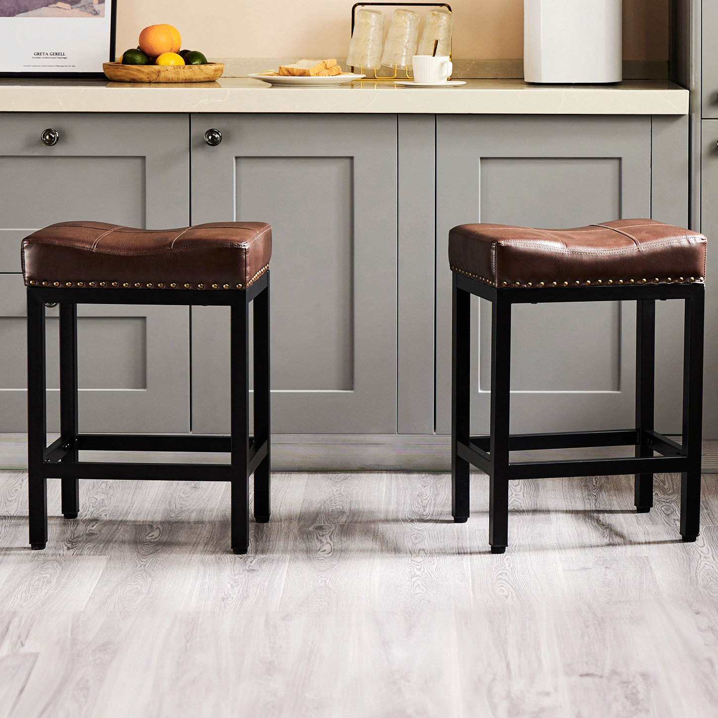 Winston Porter 2 Packs Modern Table Stool, Lounge Stool, Small Dining ...
