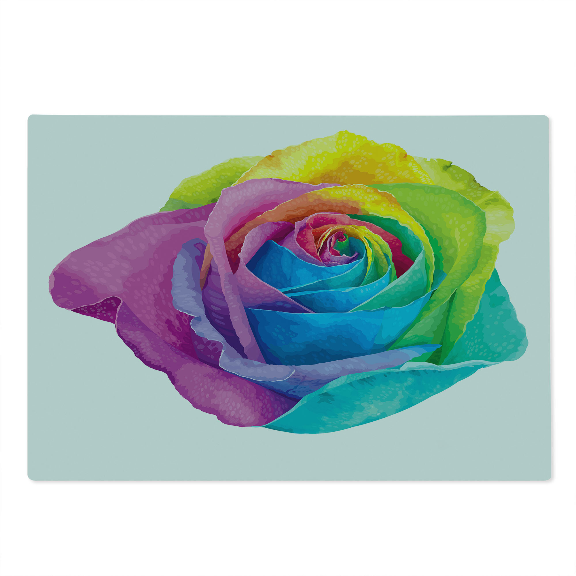 Ambesonne Vintage Rainbow Cutting Board Large Size Romantic Blooms ...