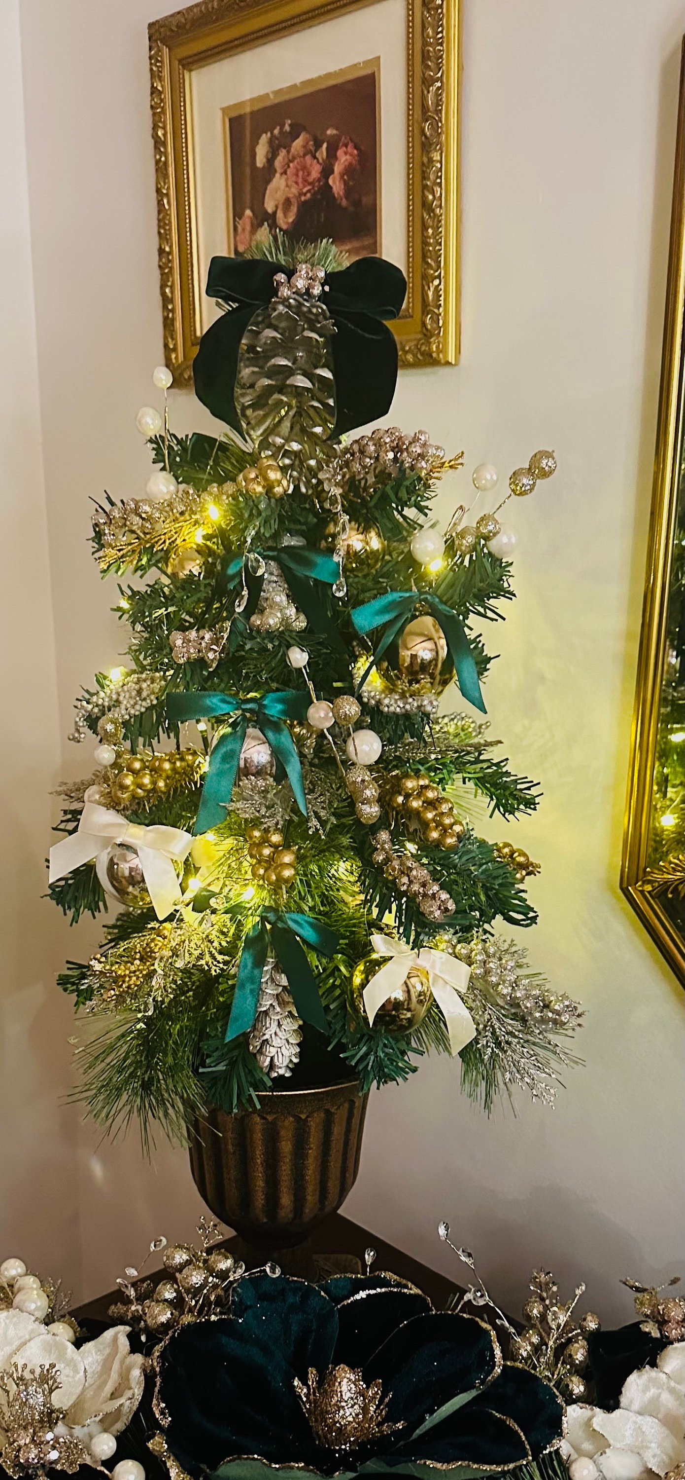 The Holiday Aisle® Pre- lit Emerald Green Mini Christmas Tree/ Table ...