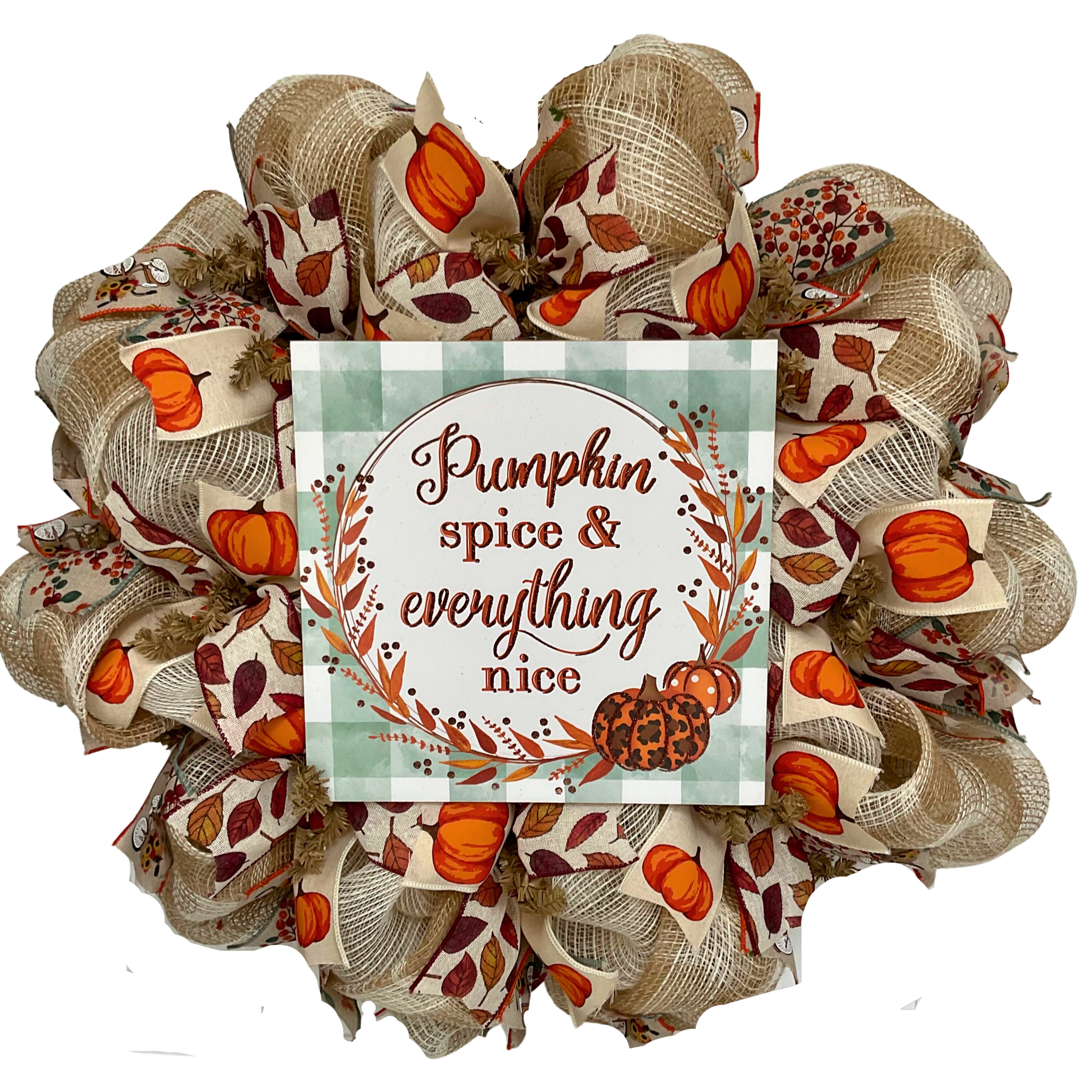 The Holiday Aisle® Pumpkin Spice and Everything Nice Harvest Burlap ...