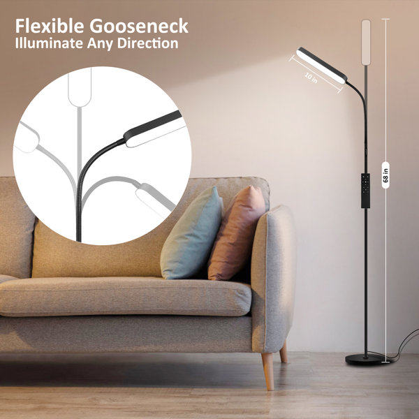 Latitude Run® Tanieka 68.7" LED Standing Task/Reading Floor Lamp with ...