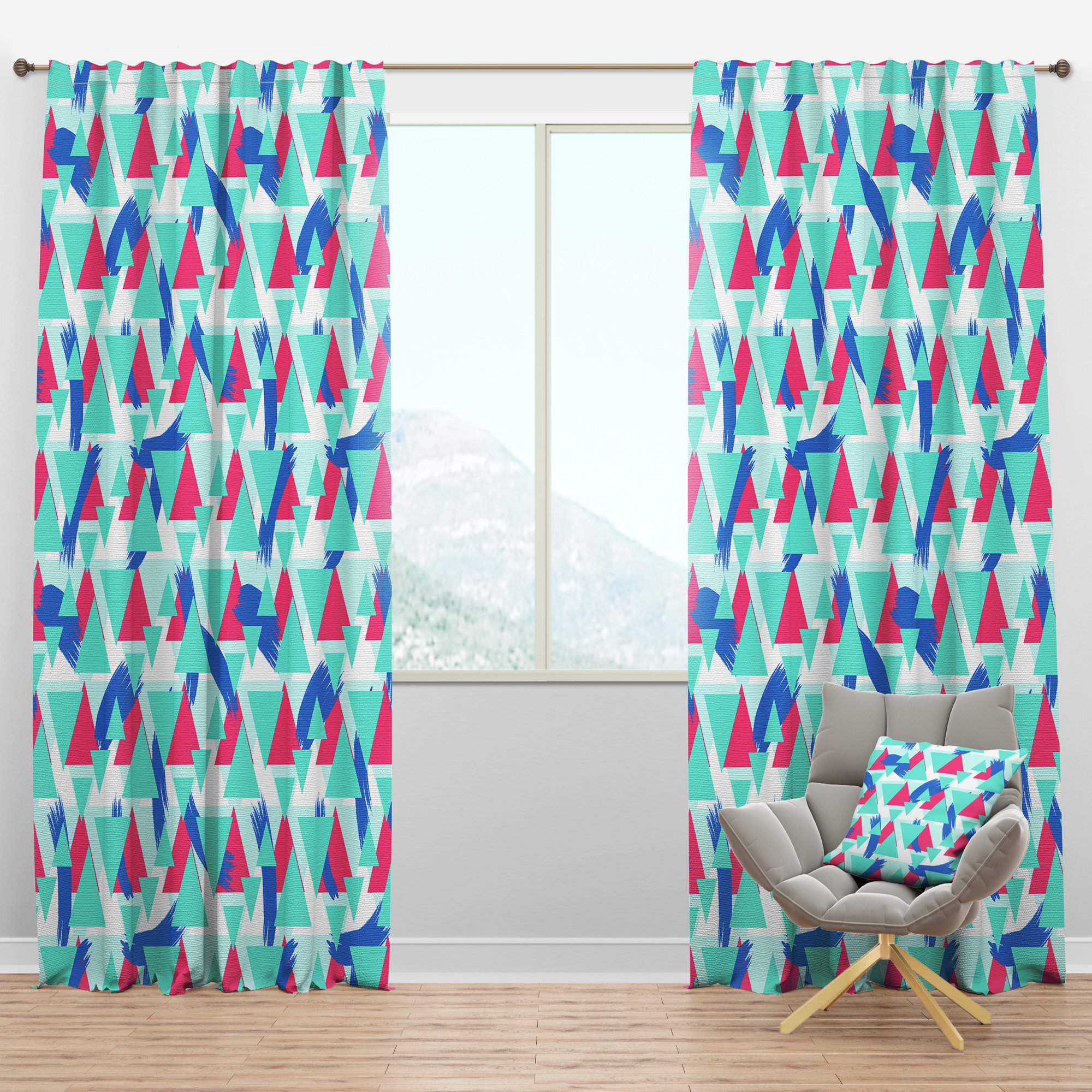 Design Art Geometric Pattern - Geometric Curtain - Velvet Room ...
