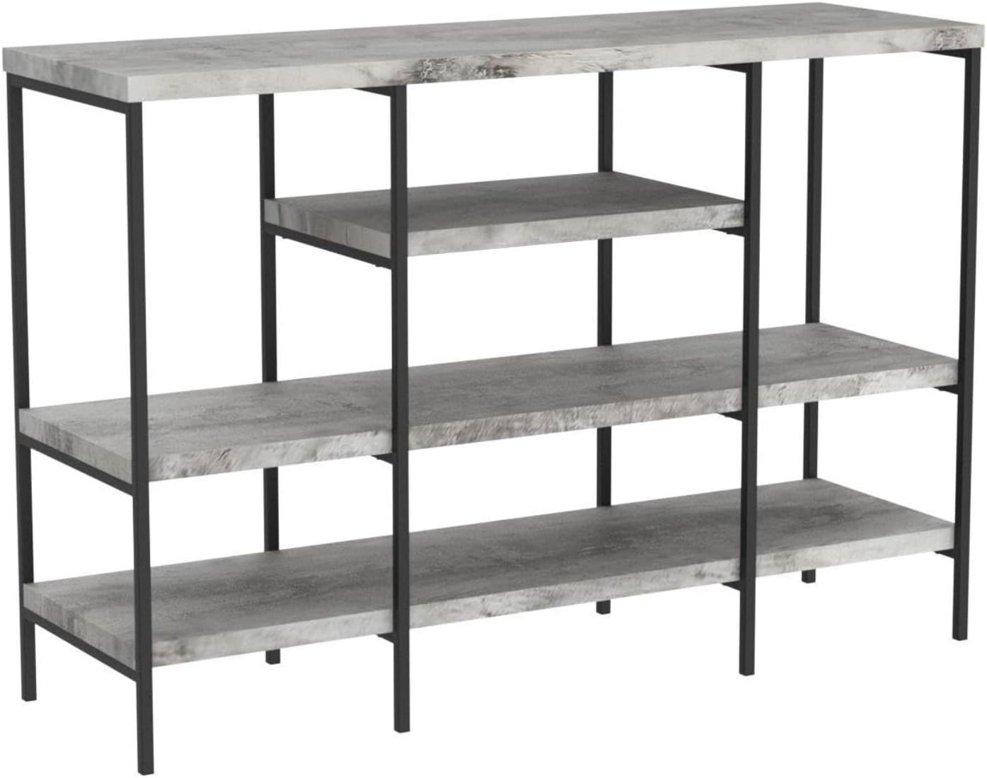 17 Stories Large Console Table, 4-Tier 55In Rustic, Industrial Sofa ...