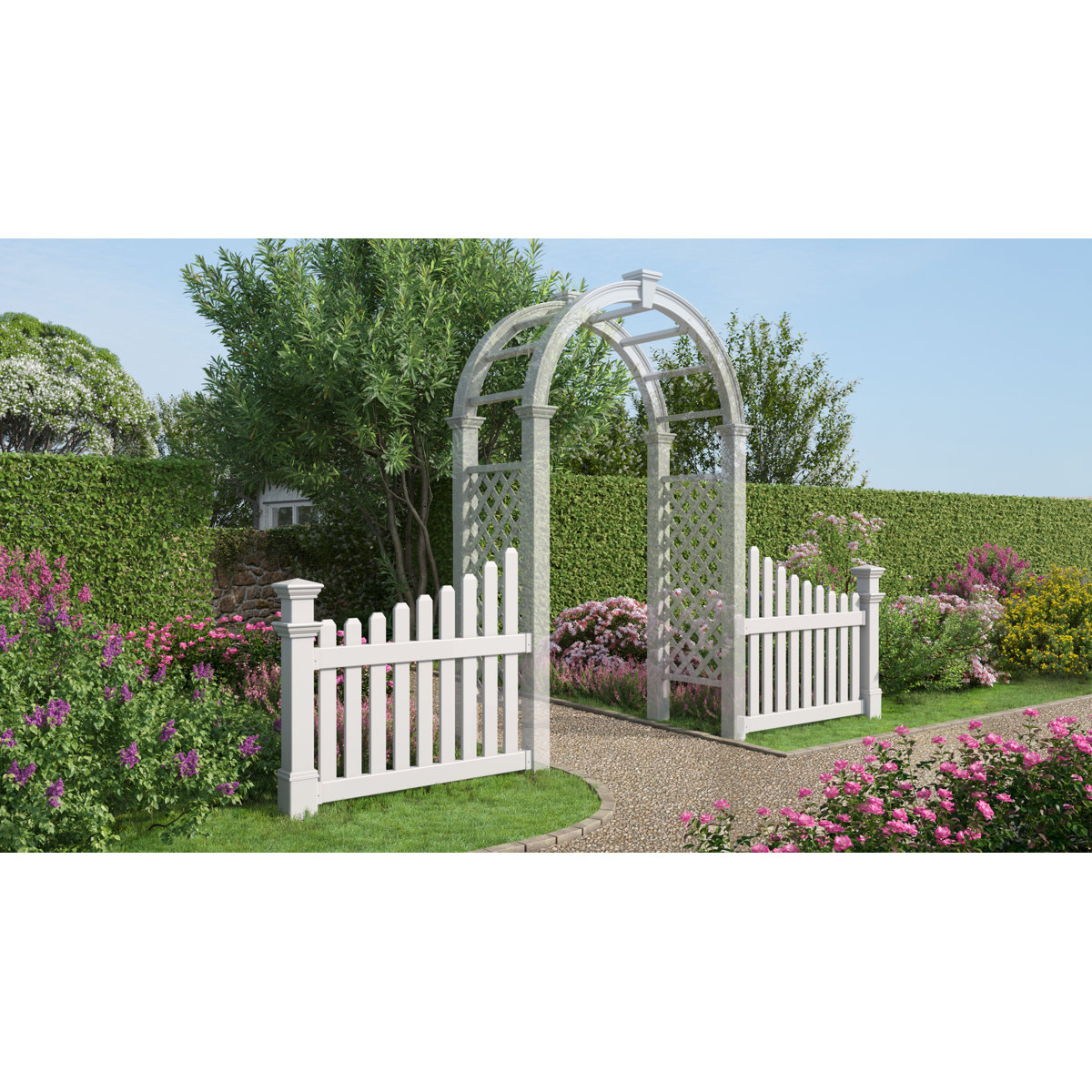 Vita 3.5 ft. H x 4 ft. W Cottage Wing Vinyl Fence Panel & Reviews | Wayfair