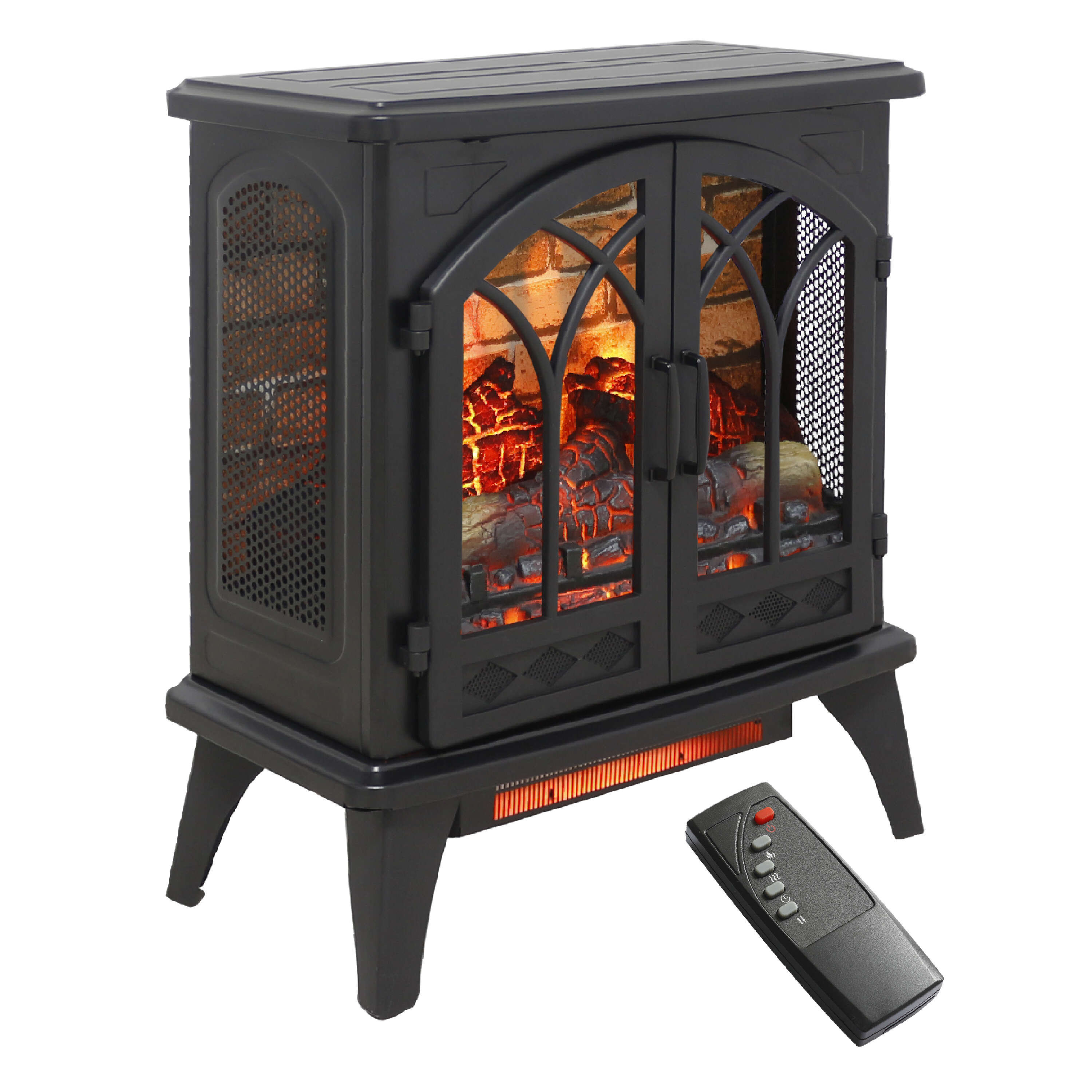 Symple Stuff 24" Electric Fireplace Projection Stove, Infrared Quartz ...