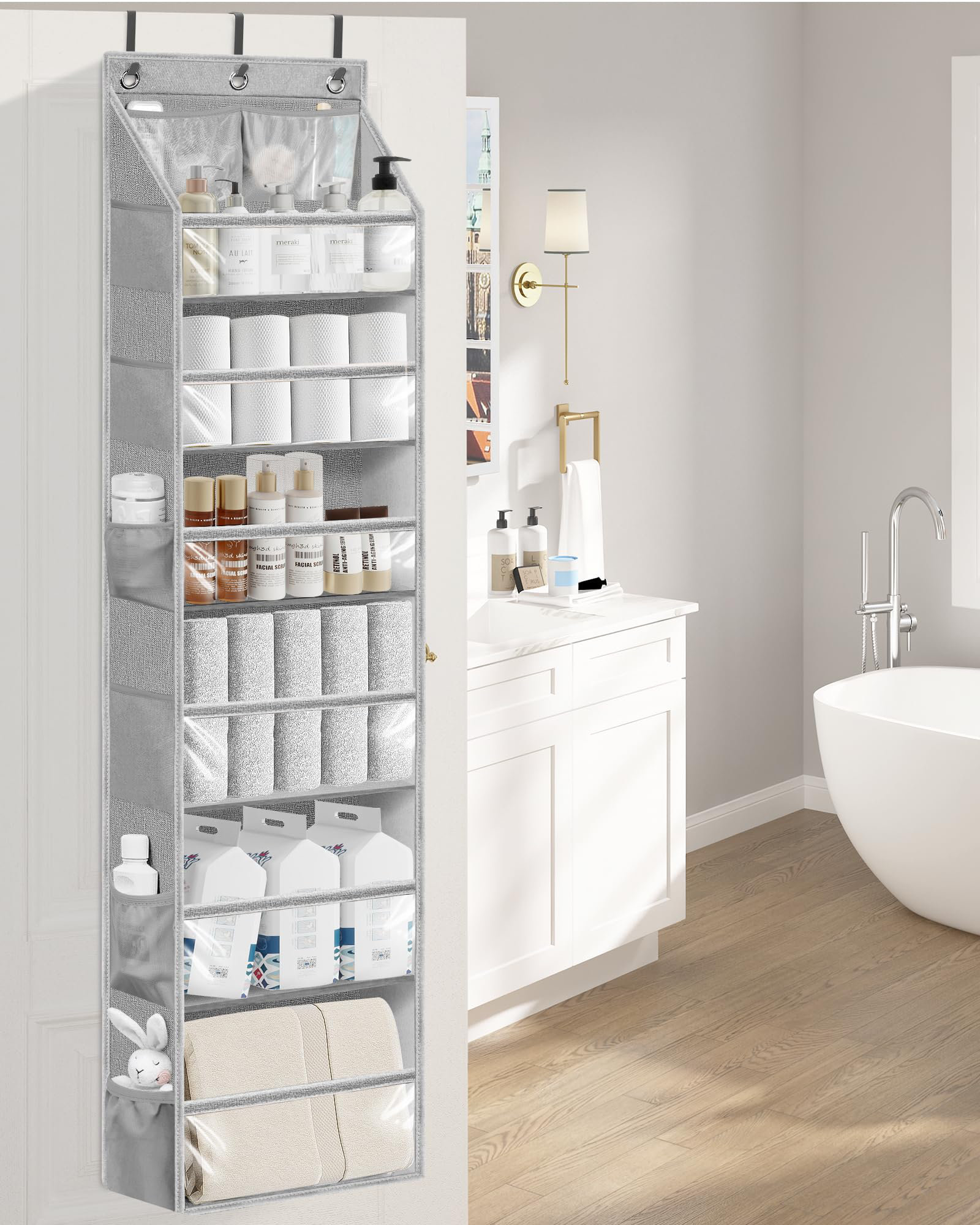 Rebrilliant Over The Door Organizer With Large Pockets - Grey - 600D ...