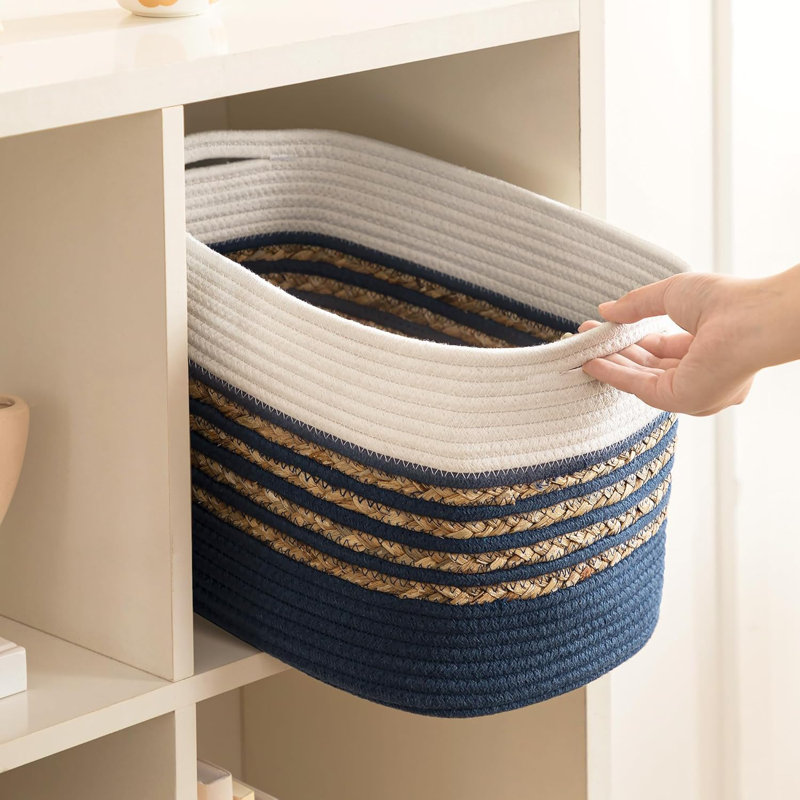Rosecliff Heights Rectangle Woven Storage Basket | Wayfair